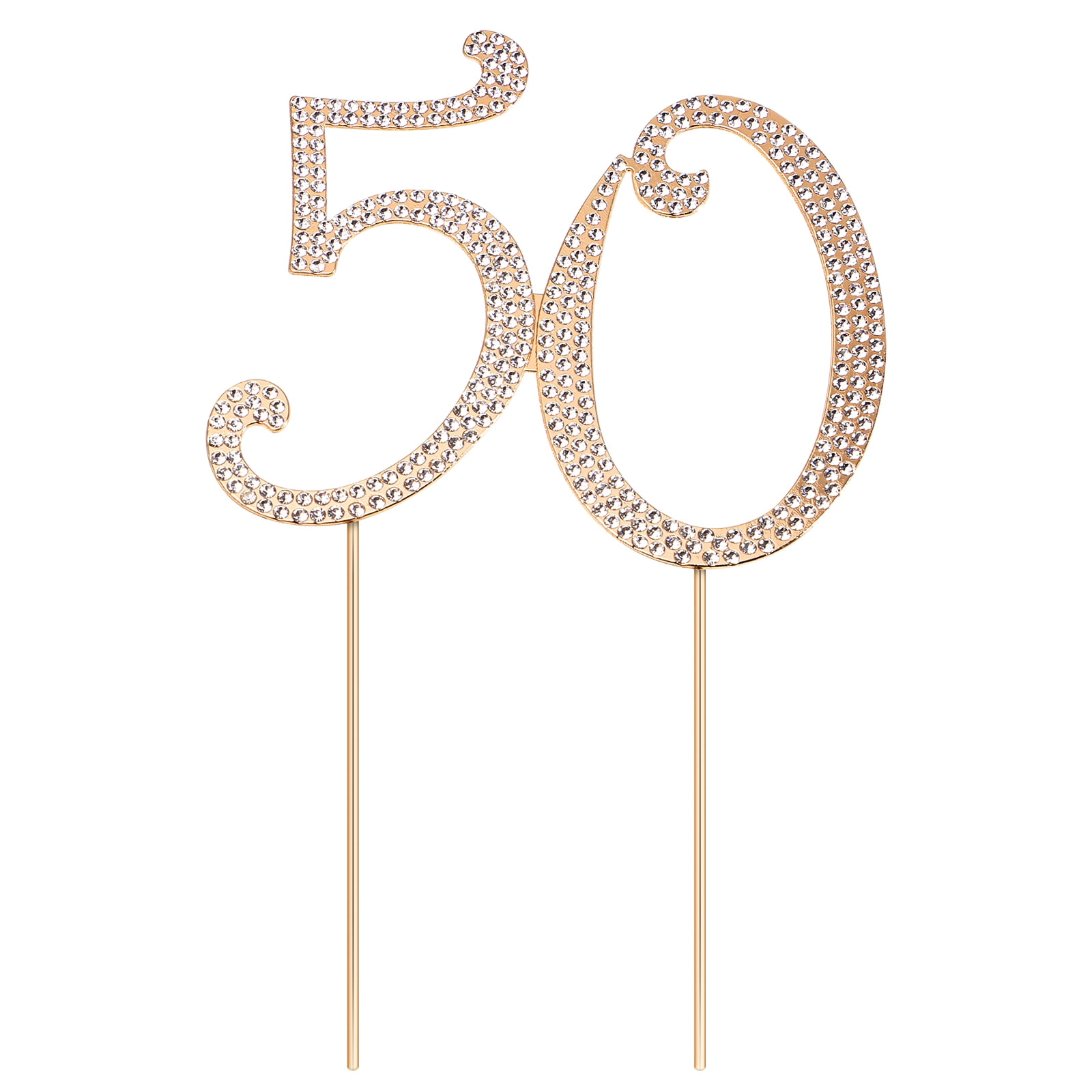 STOBOK 50 Cake Topper Bling Rhinestone 50th Birthday Party Cake ...