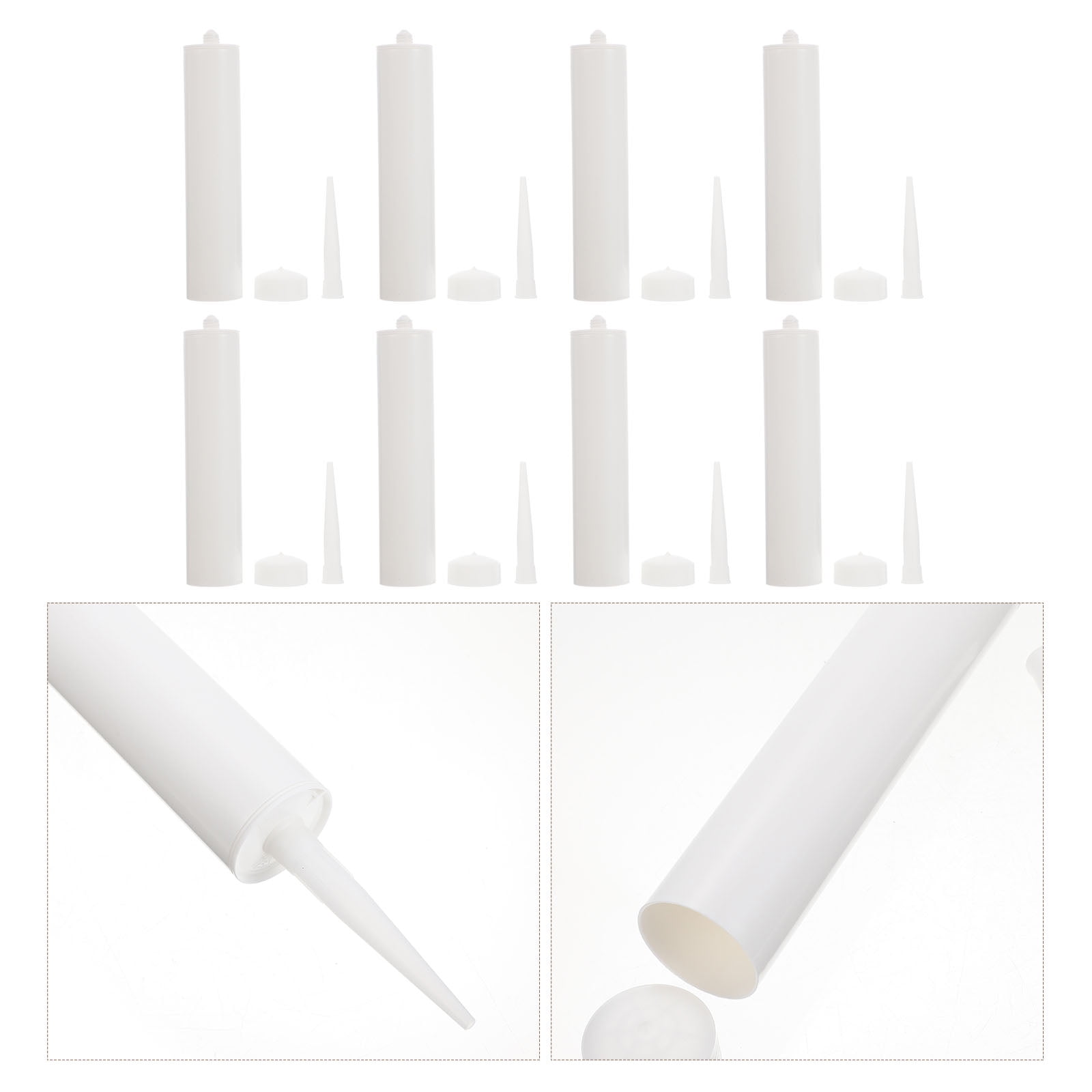 STOBOK PVC Glass Glue Empty Tubes White Refillable Caulk Tubes for ...