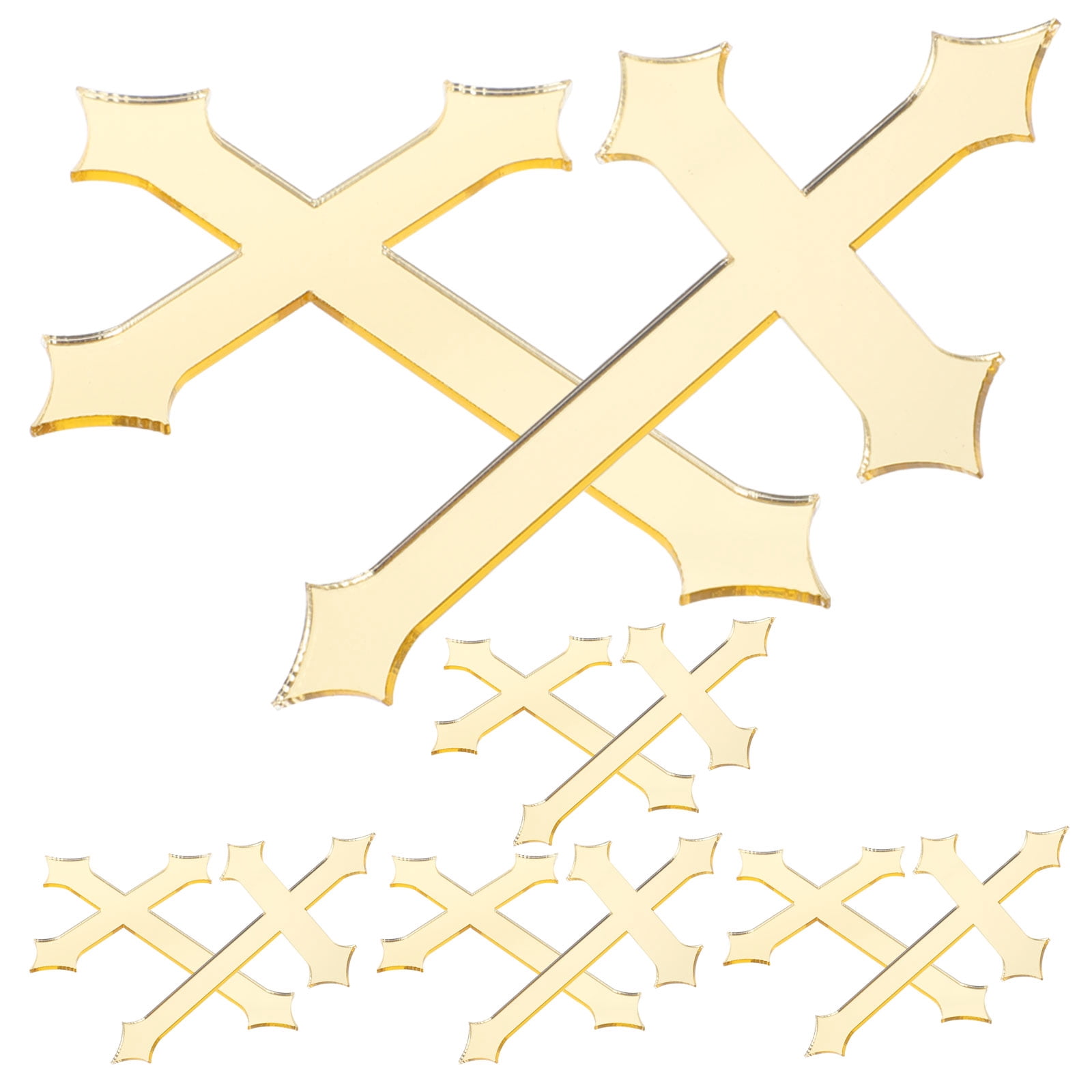 STOBOK Golden Acrylic Cross Cake Decorations for Baptism Anniversary ...