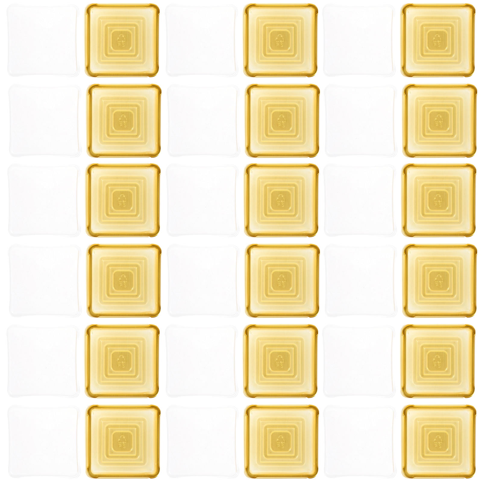 STOBOK 50 Pcs Golden Plastic Dessert Boxes with Clear Dome for Home Use ...