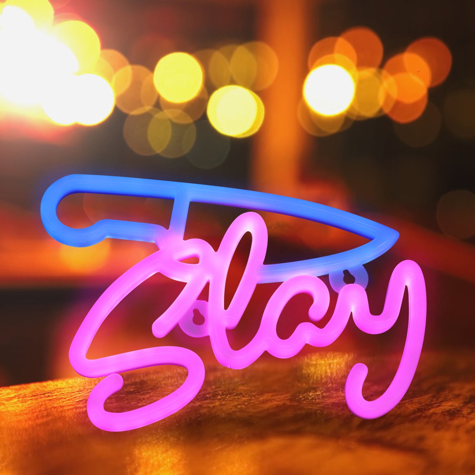 STOBOK LED Neon Sign Slay Decorative Neon Light for Bedroom Living Room ...