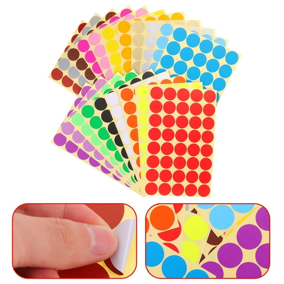 STOBOK Round Bright Colors Label Stickers Organizing For Classifying ...