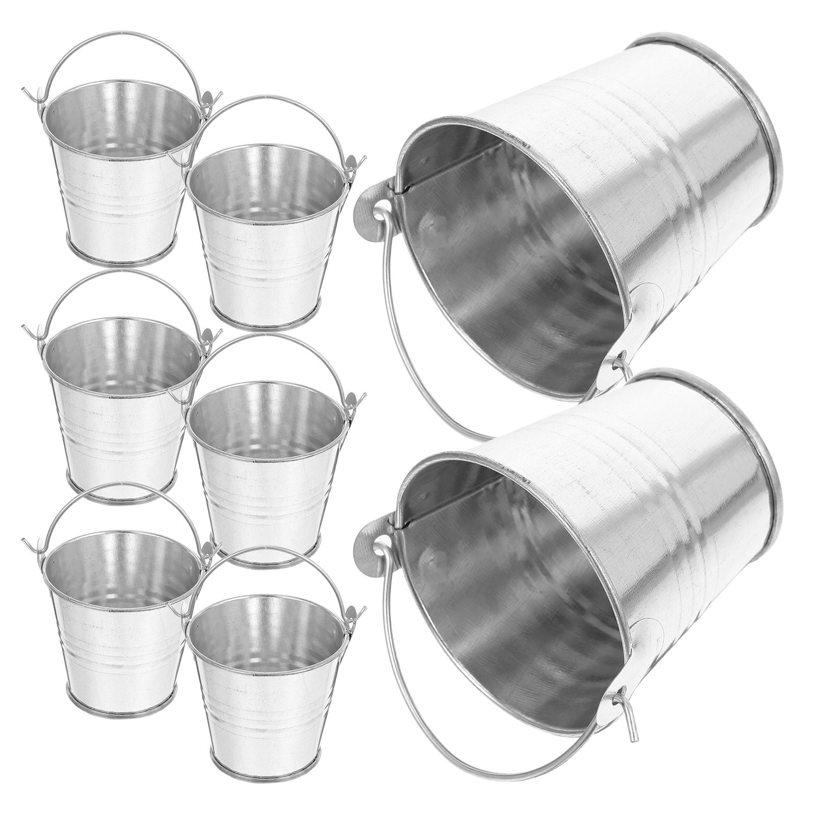 STOBOK Rustic 8pcs Mini Iron Buckets Tin Can Planters Galvanized ...