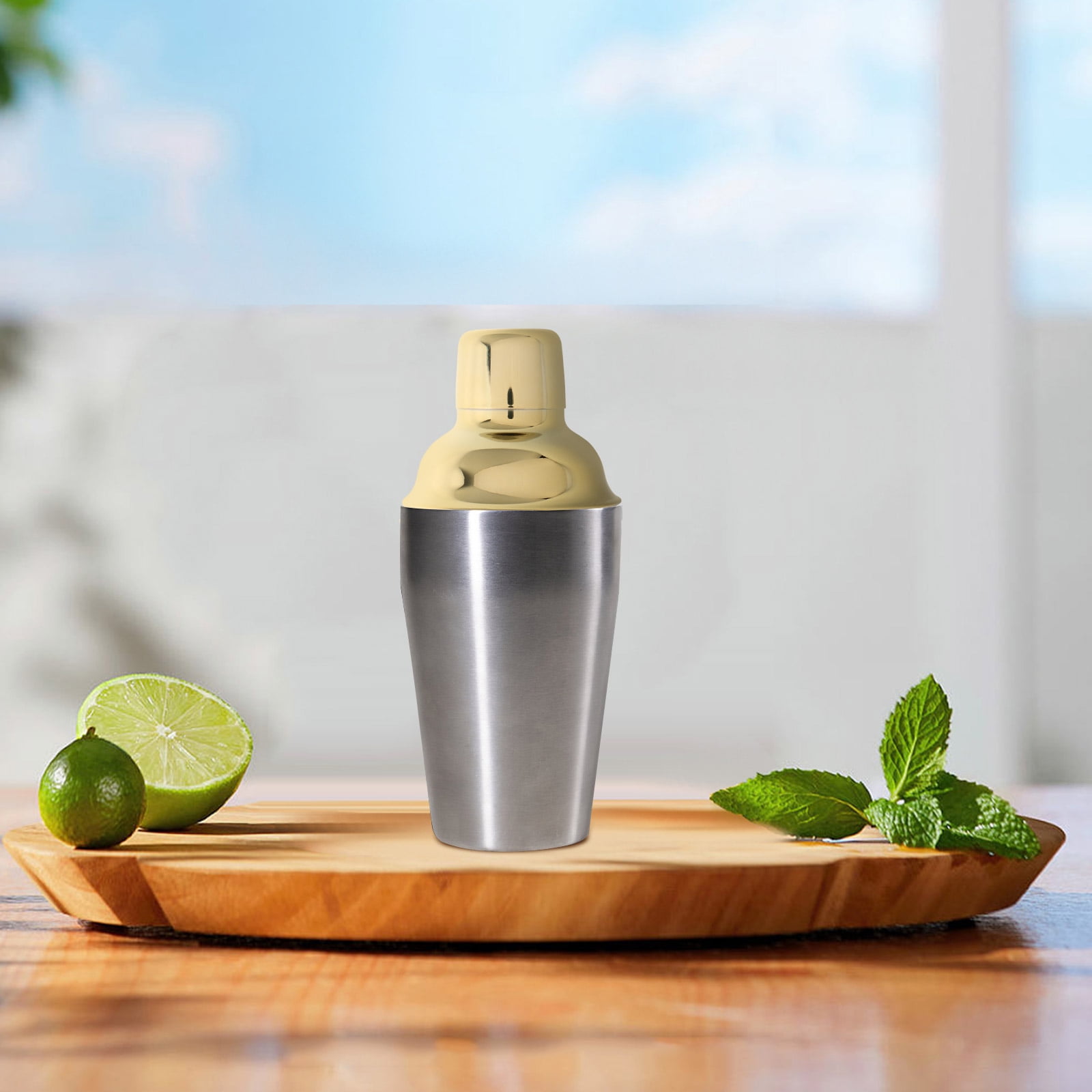 STOBOK Golden Stainless Steel Cocktail Shaker Lid with Silicone Seal ...