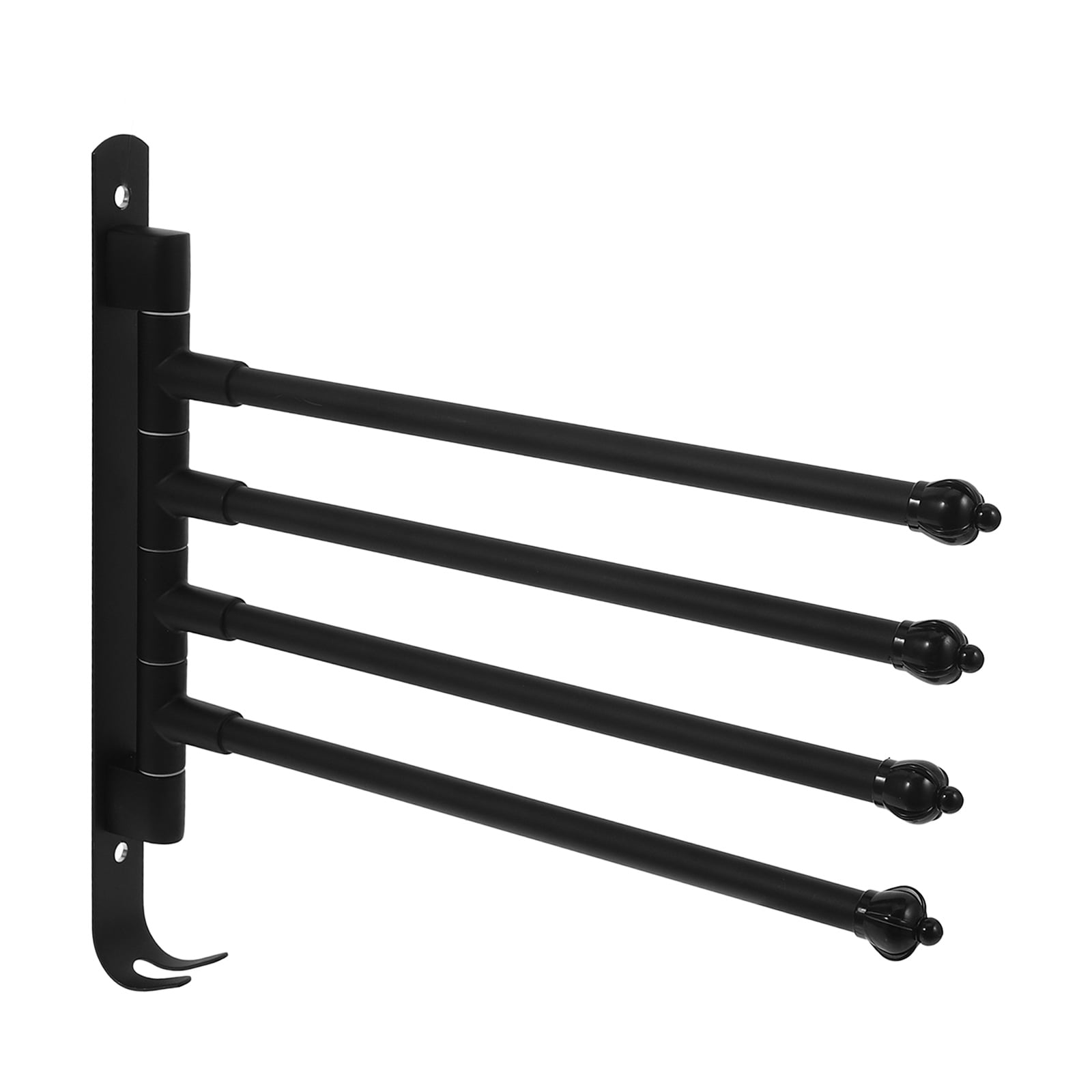 STOBOK Swing Out Towel Rack Clothes Hanging Aluminum Black 1Pcs for RV ...
