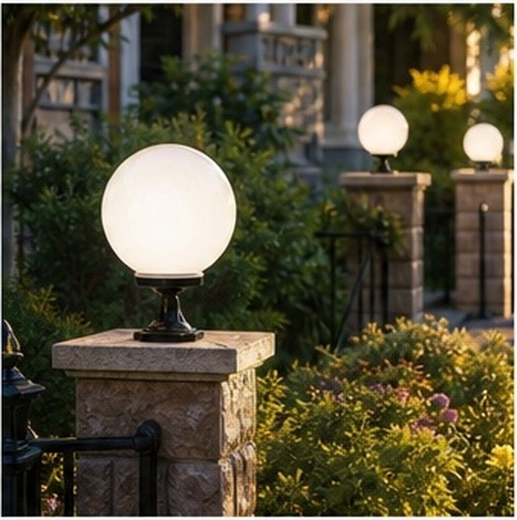 STOBOK White Acrylic Globe Lamp Cover for Outdoor Light Fixtures ...