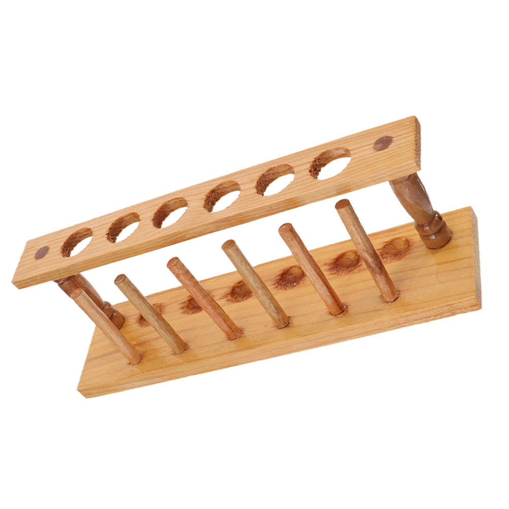 STOBOK Laboratory Test Tube Stand Wooden Storage Rack Durable Brown ...