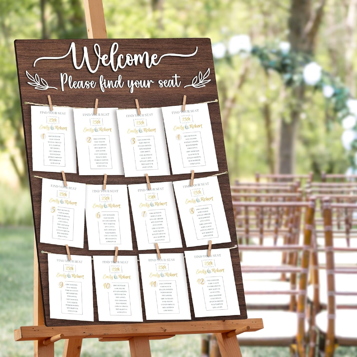 STOFINITY Wedding Seating Chart Board Display For Wedding Reception - Rustic Seating Chart For ...