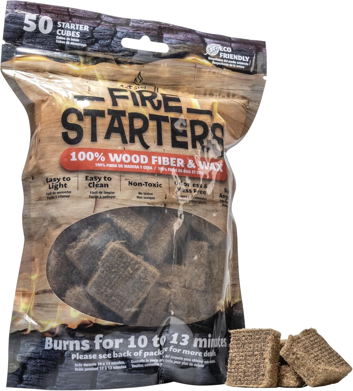 STOKED Fire Starters – 50-Pack Odorless, Clean & Reliable Fire Ignition ...