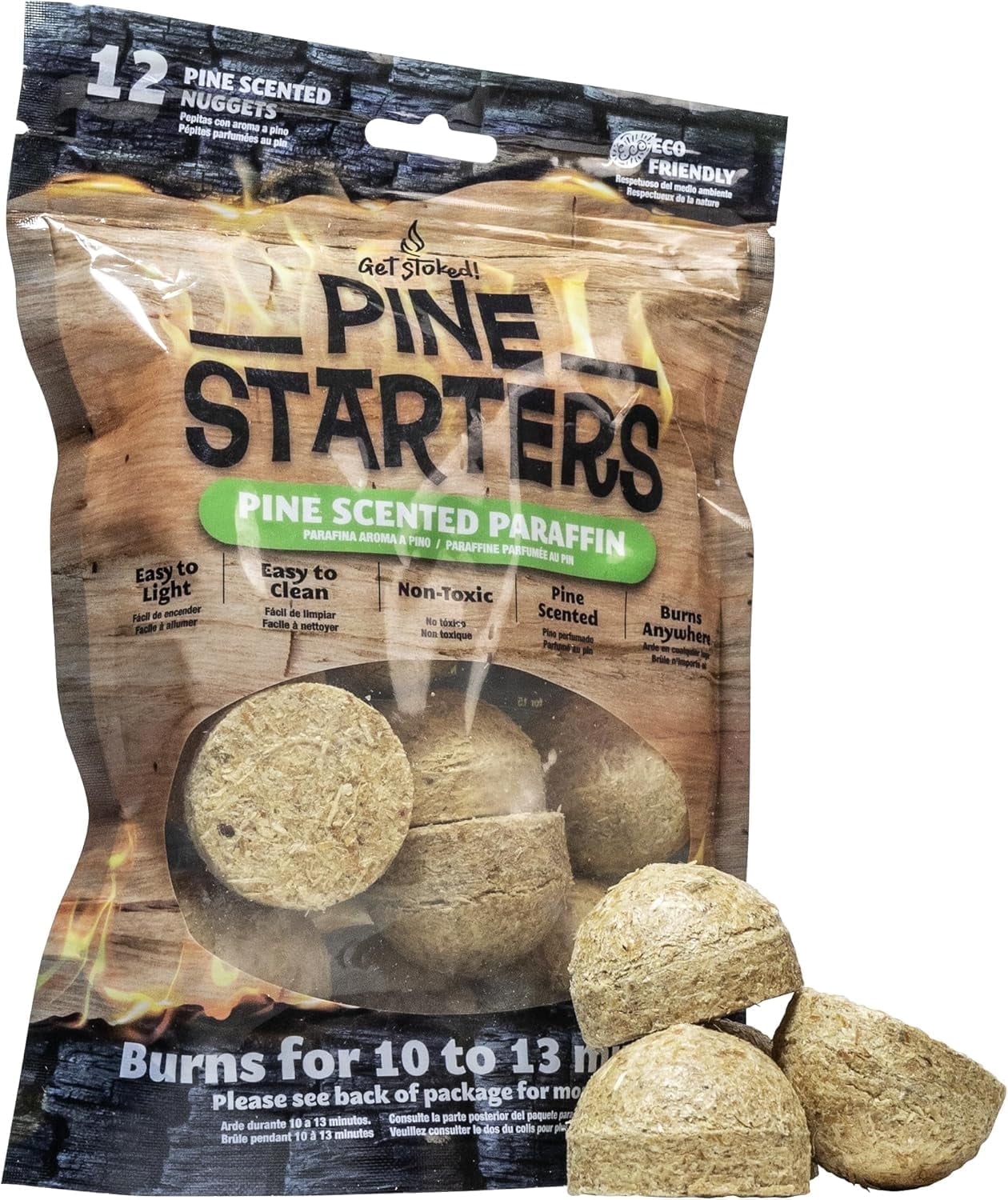 STOKED Pine-Scented Fire Starters – 12-Pack Clean, Odorless & Chemical ...