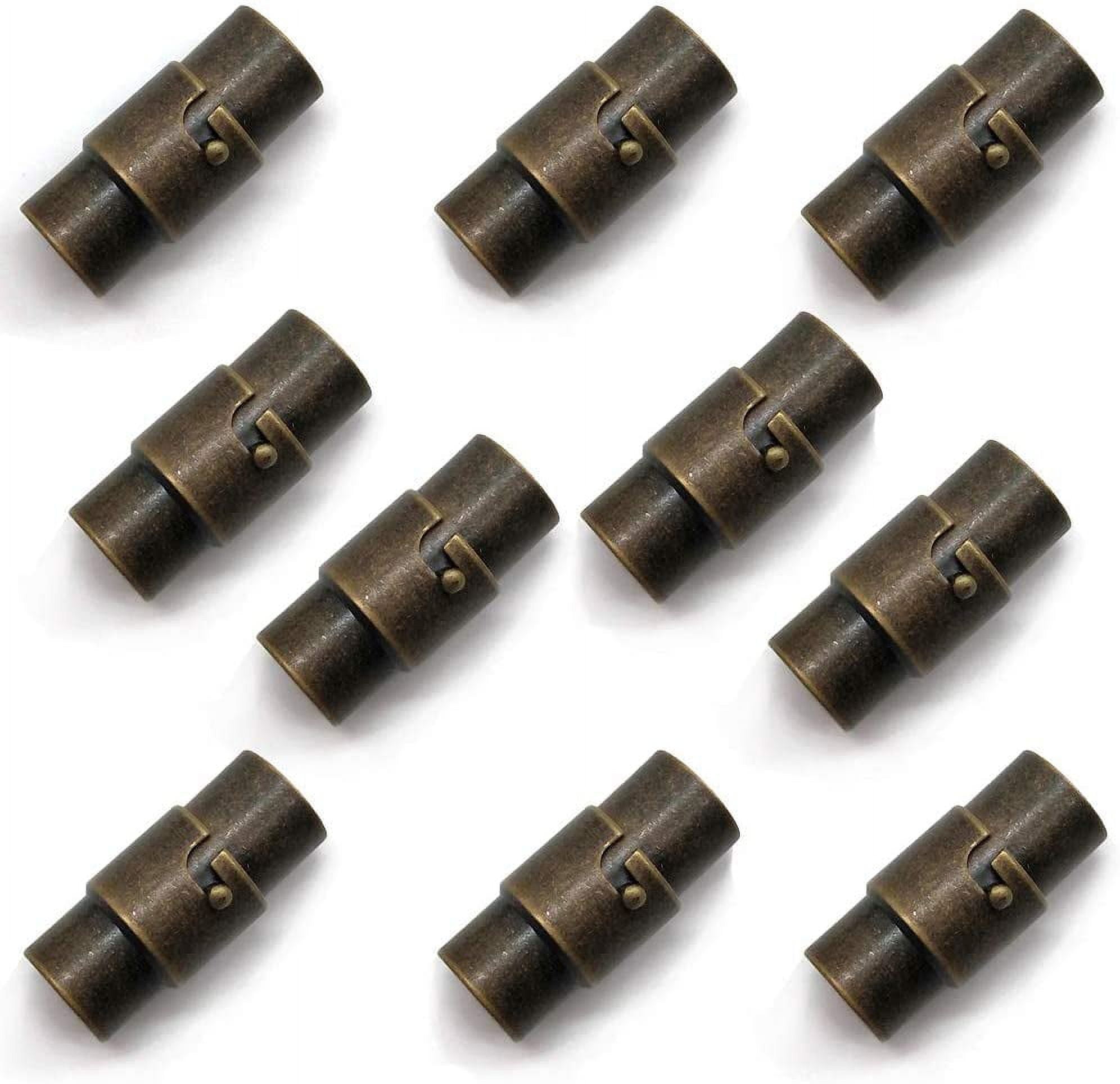 STONCEL 10PCS Black Cord End Caps Bracelet End Caps Locking Bracelet ...