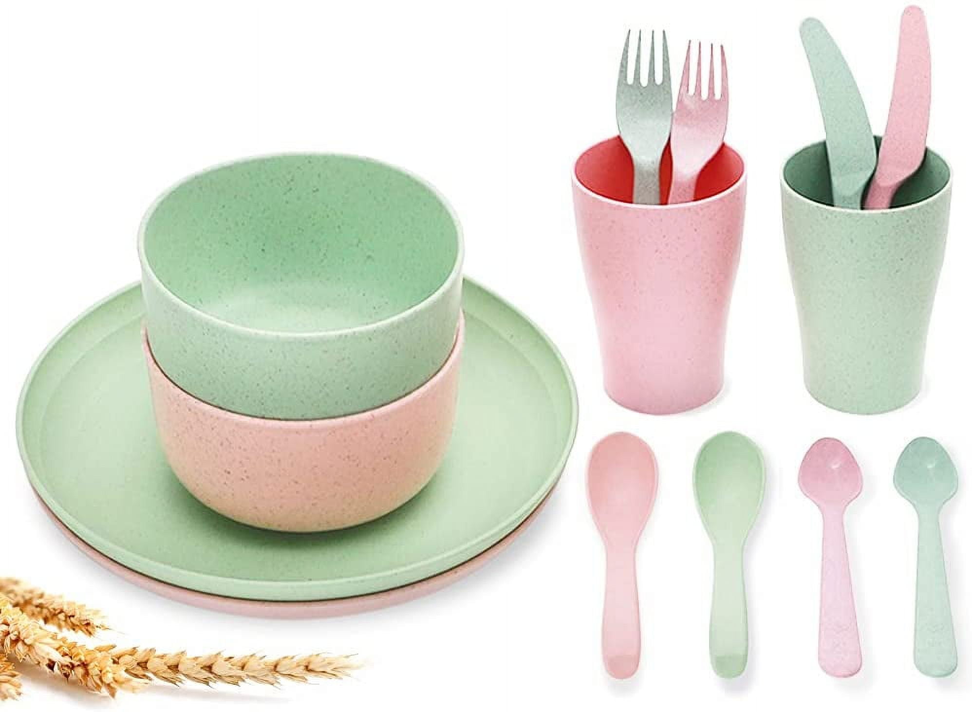 STONCEL 14Pcs Dinnerware Sets, Lightweight Eco-Friendly Healthy Plates ...