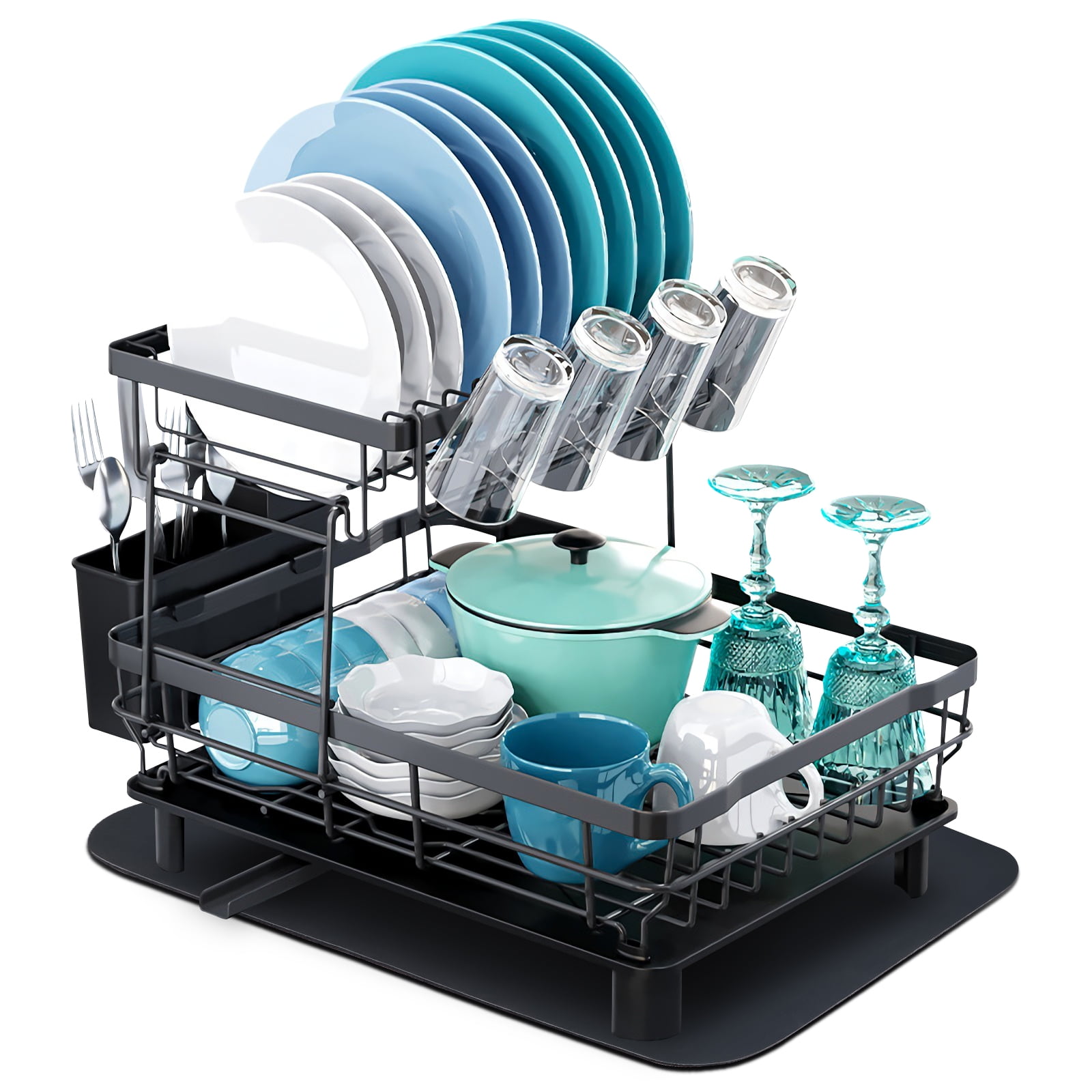 STONCEL 2 Tier Dish Drying Racks for Kitchen Counter, Durable Stainless ...