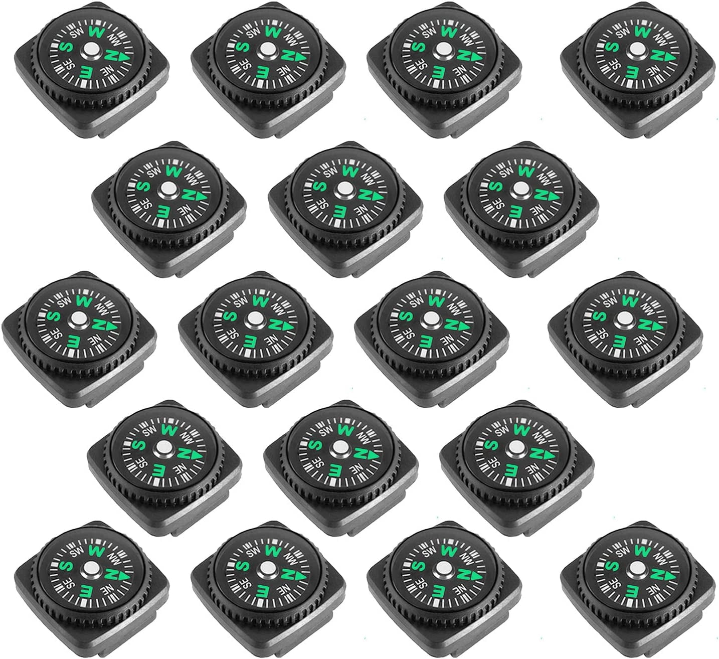 STONCEL 20PCS Button Compass Mini Compass for Paracord Bracelet Liquid ...