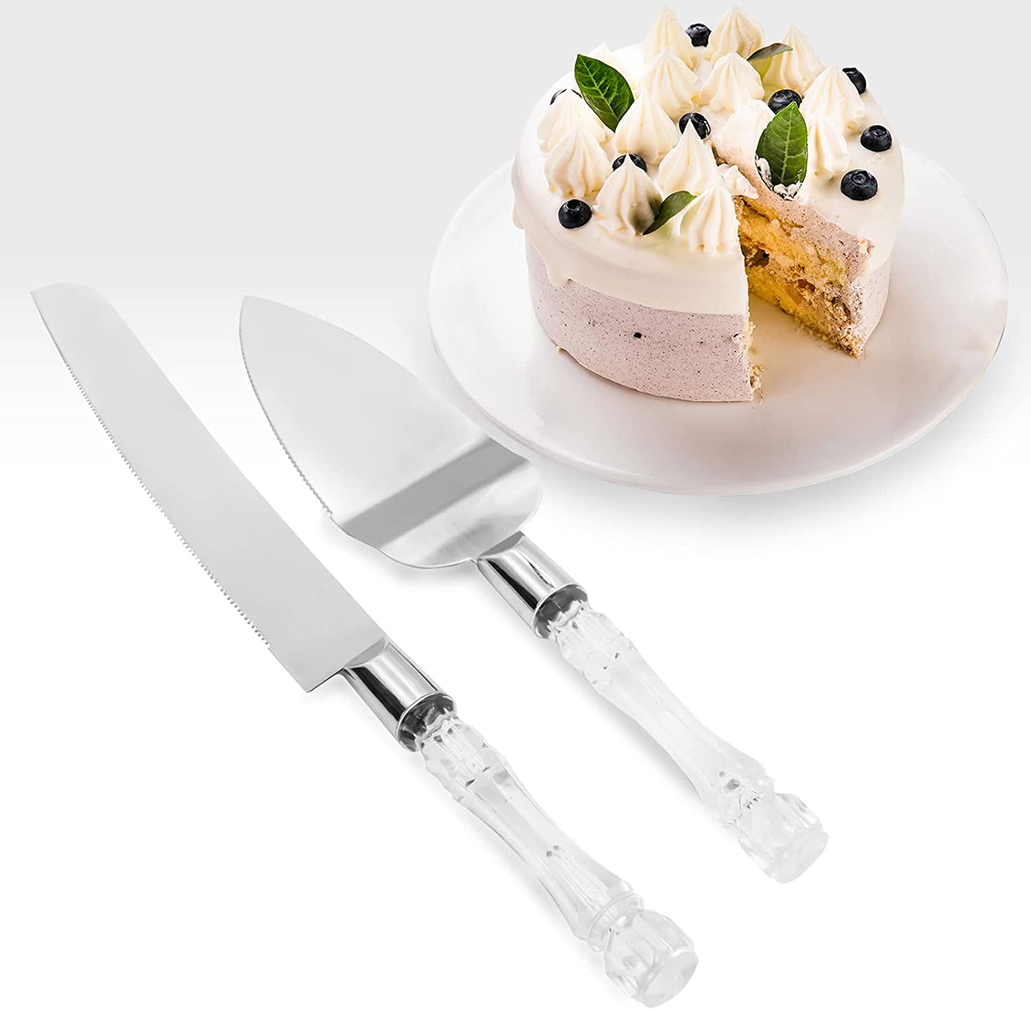 STONCEL 2PCS Wedding Cake Knife and Server Set, Pie Cutting Knife Cake ...
