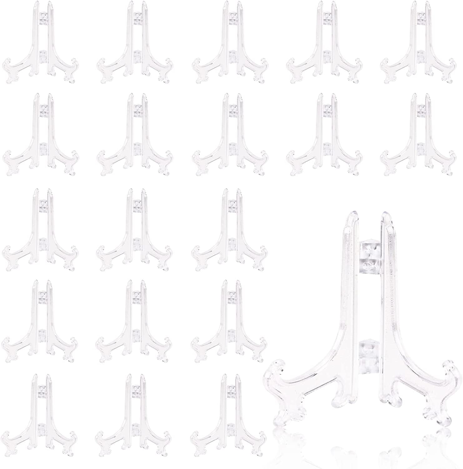 STONCEL 3 inch Clear Plastic Easels, 80Pcs Plate Display Stands Holders ...