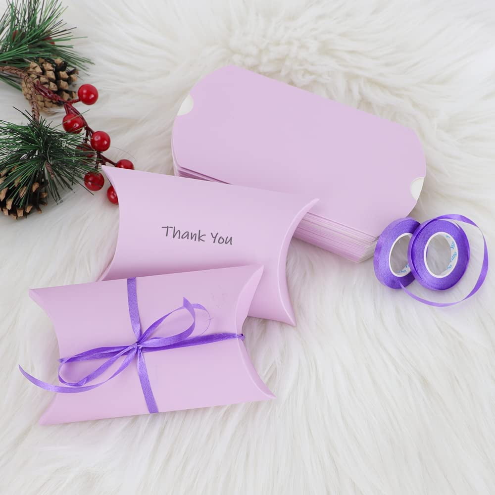 STONCEL 30 Pcs Pillow Gift Box, Kraft Small Gift Boxes for Chocolate ...