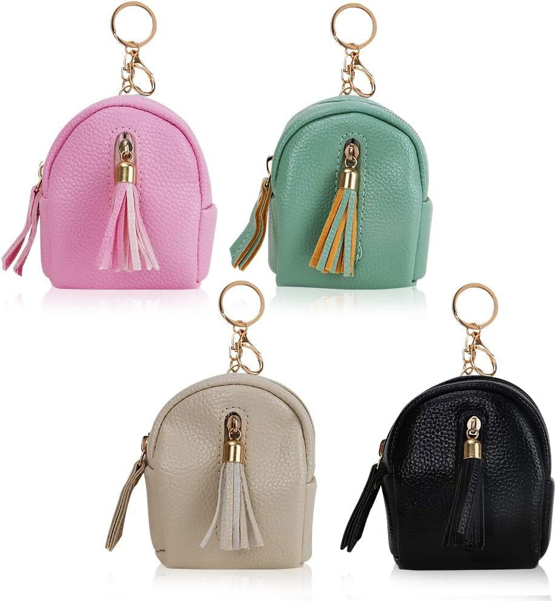 STONCEL 4 PACK Mini Coin Purse , Key Chain Backpack Zipper Coin Pouch ...