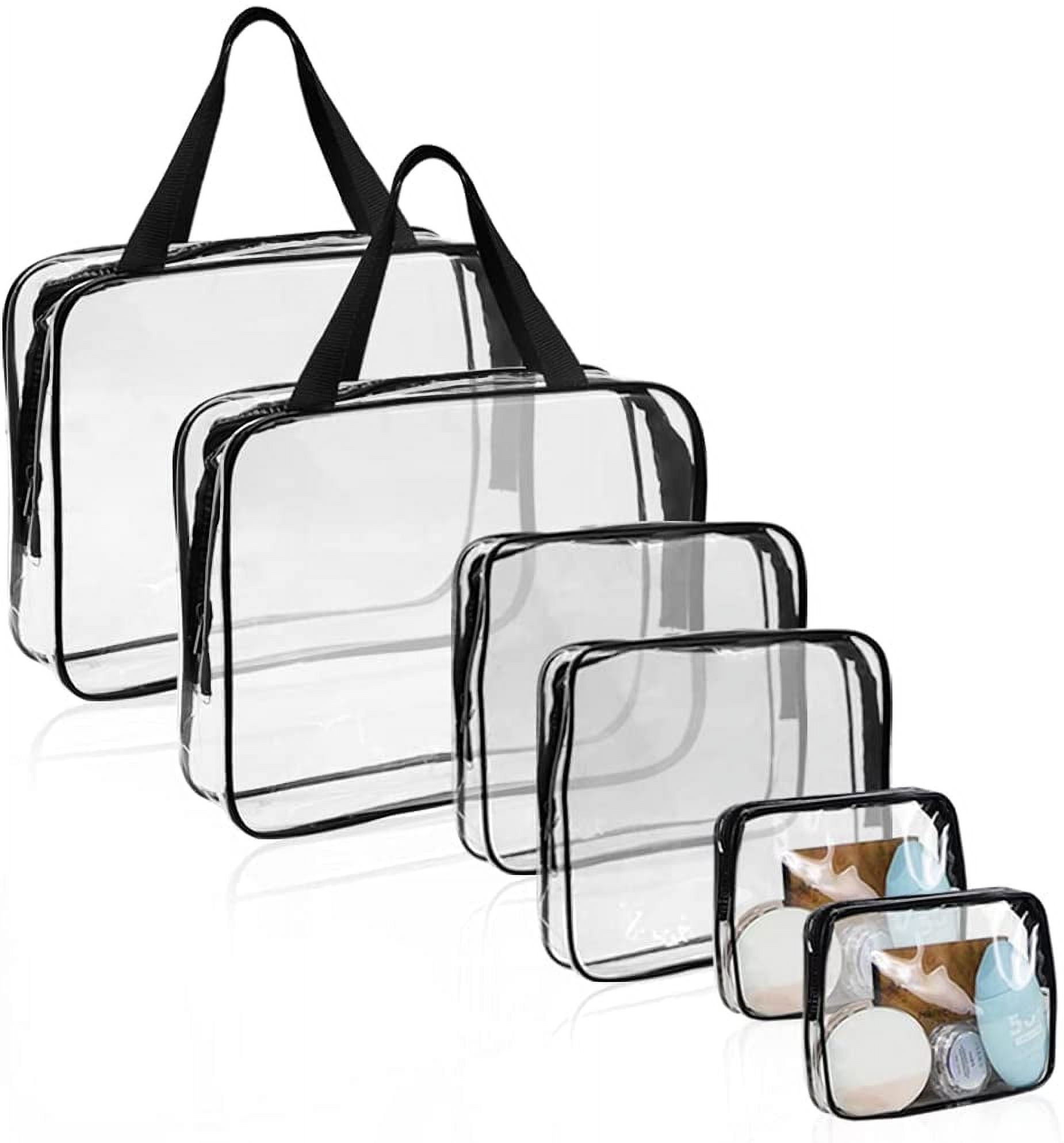 STONCEL 6 Pcs Clear Makeup Bags, Waterproof PVC Cosmetic Toiletry Bag ...