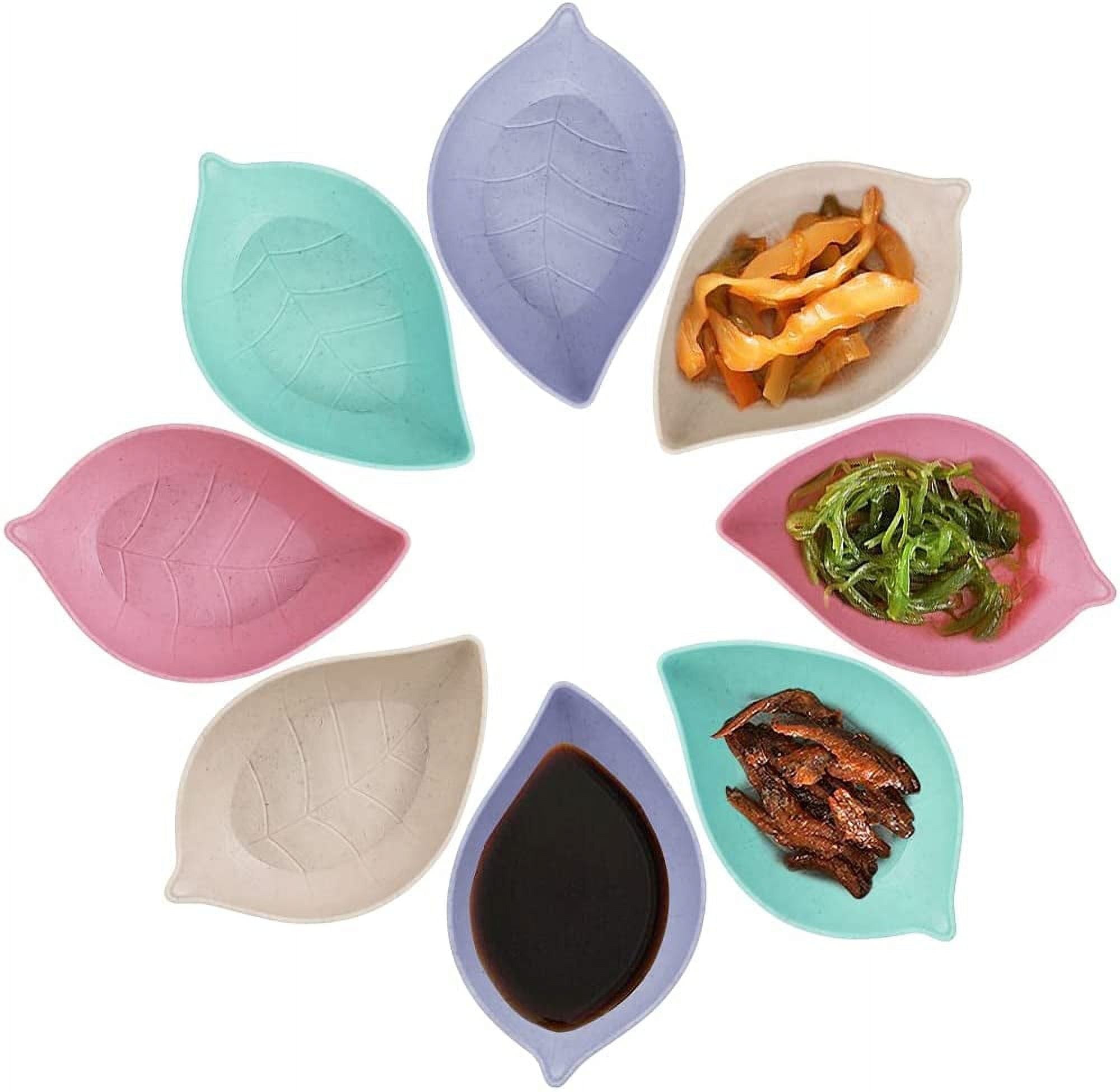 STONCEL 8 PCS Sauce Dish Leaf Shape, Soy Sauce Dishes Mixed Color ...