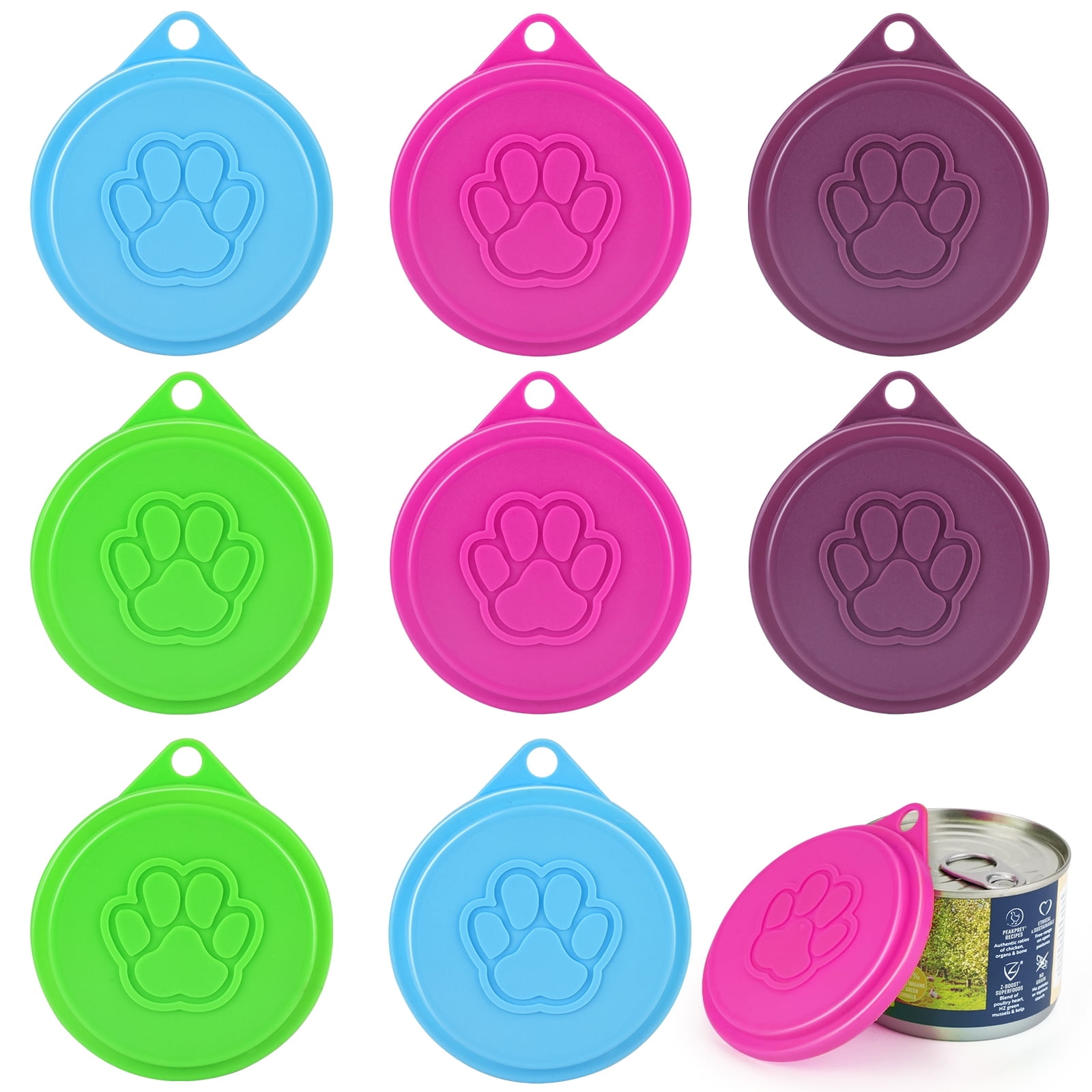 STONCEL 8pc Durable Plastic Pet Food Can Covers, Versatile Lids for Dog ...