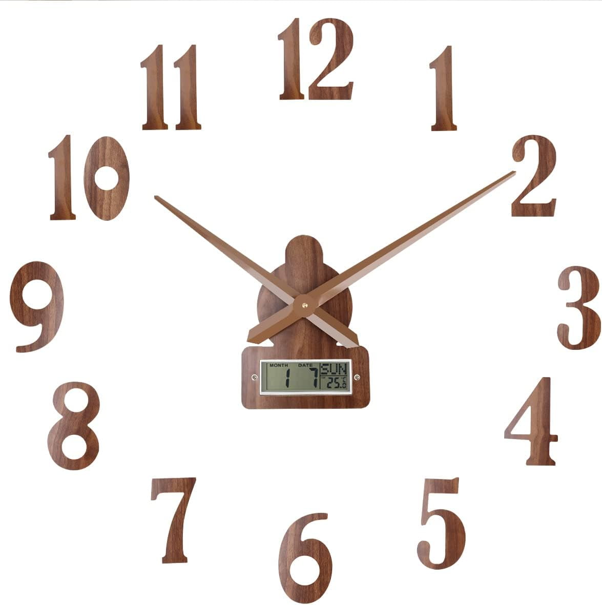 STONCEL DIY Wall Clocks Silent, Very Large Wall Clocks for Living Room ...