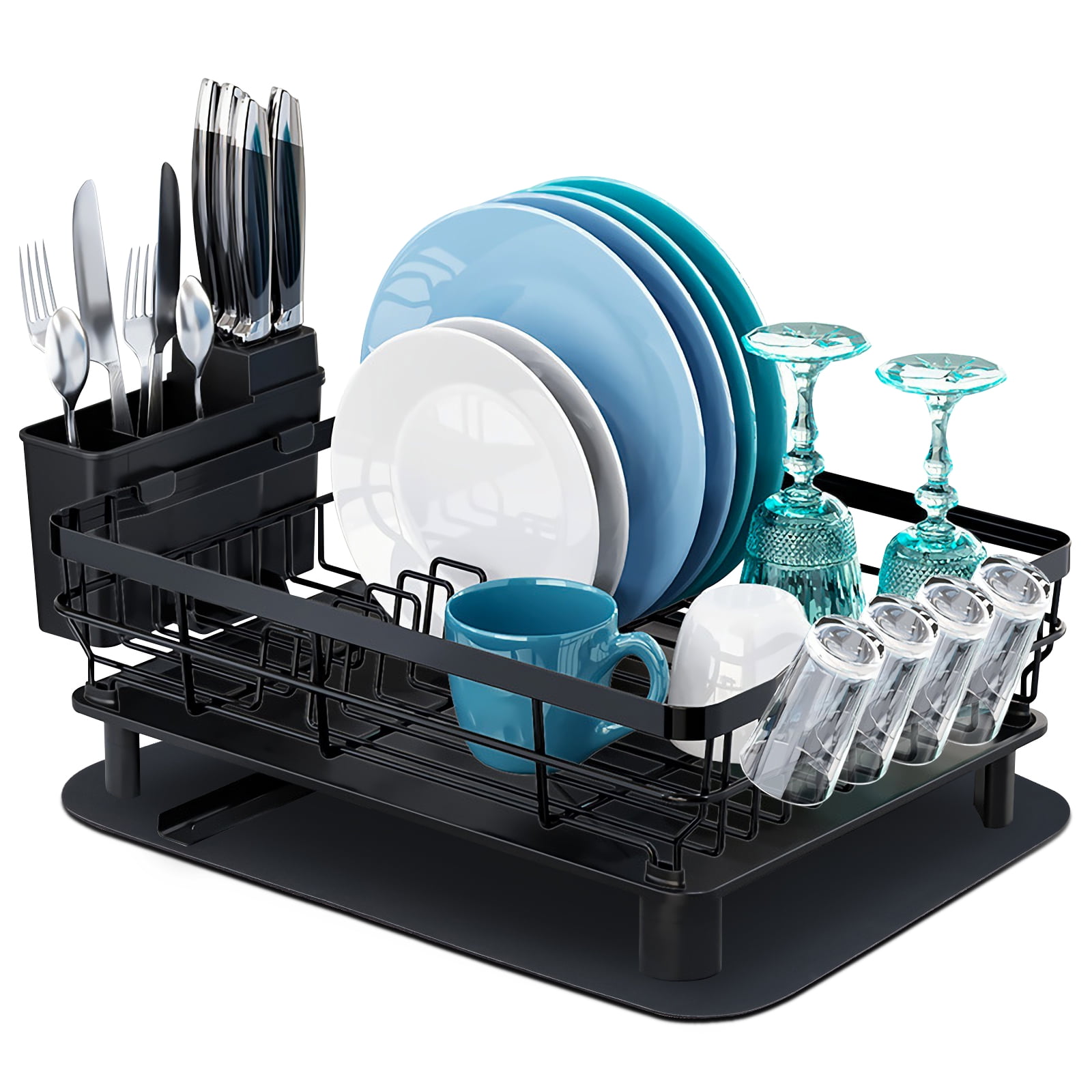 STONCEL Dish Rack Dish Drainers with Drying Mat, Large Kitchen ...