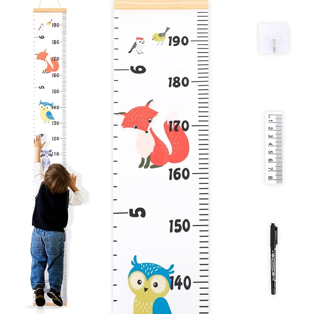 STONCEL Growth Chart for Kids, Canvas Height Chart for Kids Room Decor ...