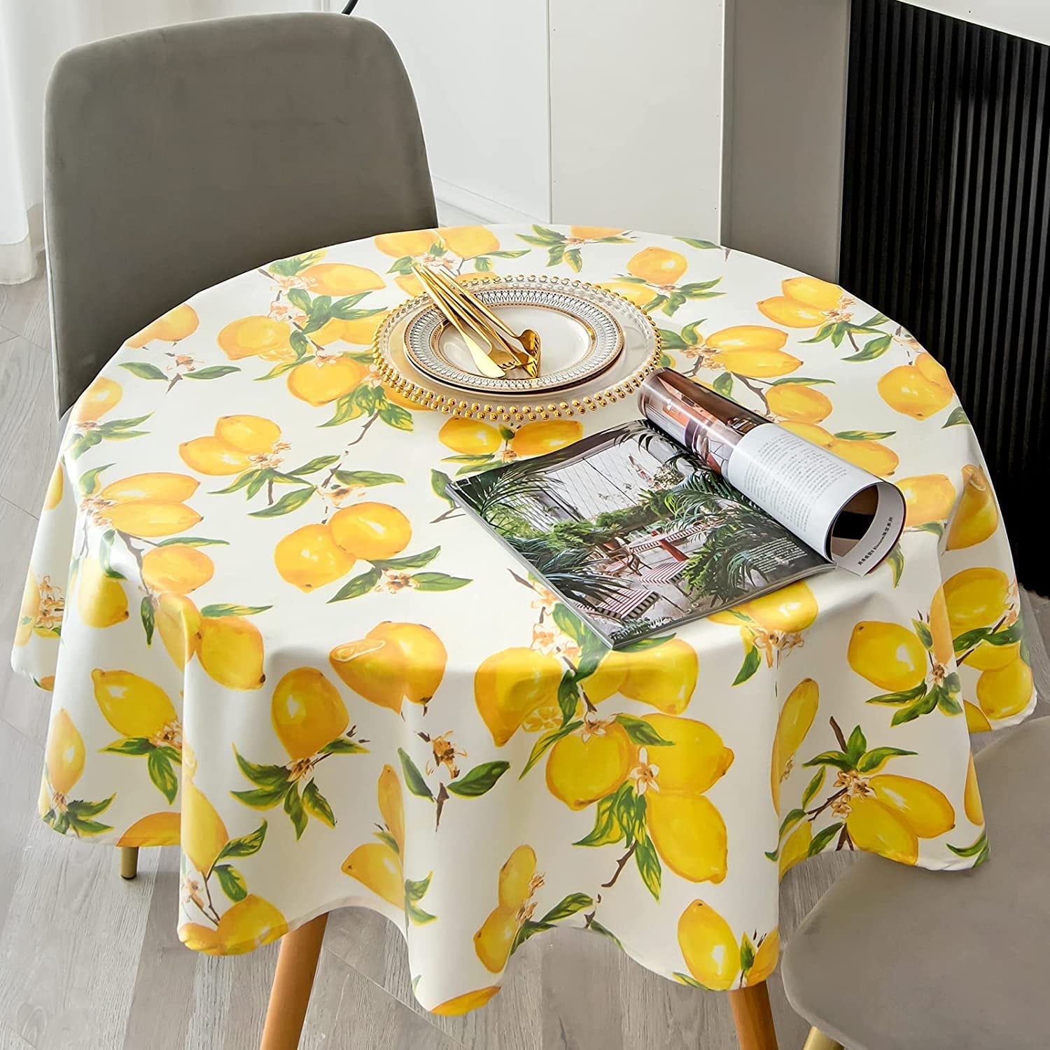 STONCEL Lemons Table Cloth, Spring and Summer Tablecloth Yellow Table ...