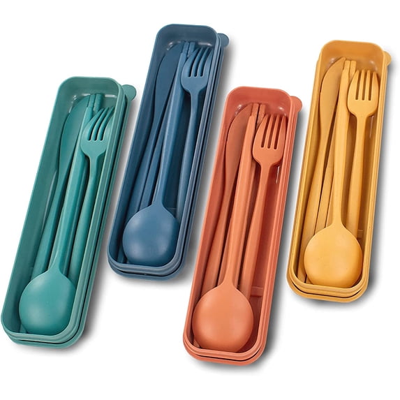 STONCEL 16Pcs Travel Cutlery Set with Case: Reusable, Portable ...