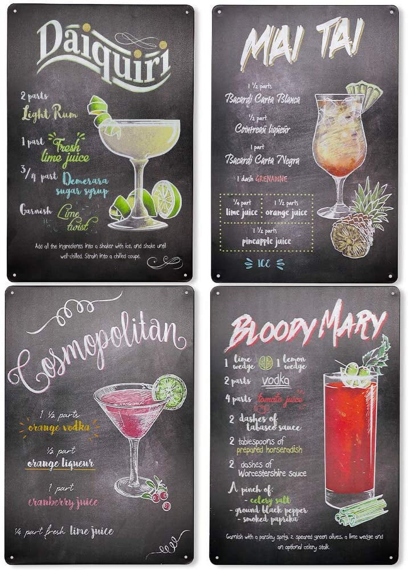 STONCEL Vintage Tin Sign Cocktail Tin Painting Retro Metal Signs Home ...