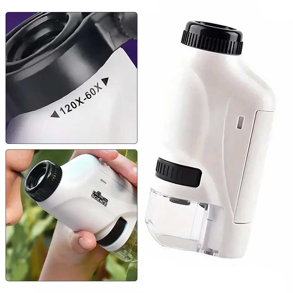 STONEGO Pocket Microscope – Portable Handheld Mini Magnifier for Kids ...
