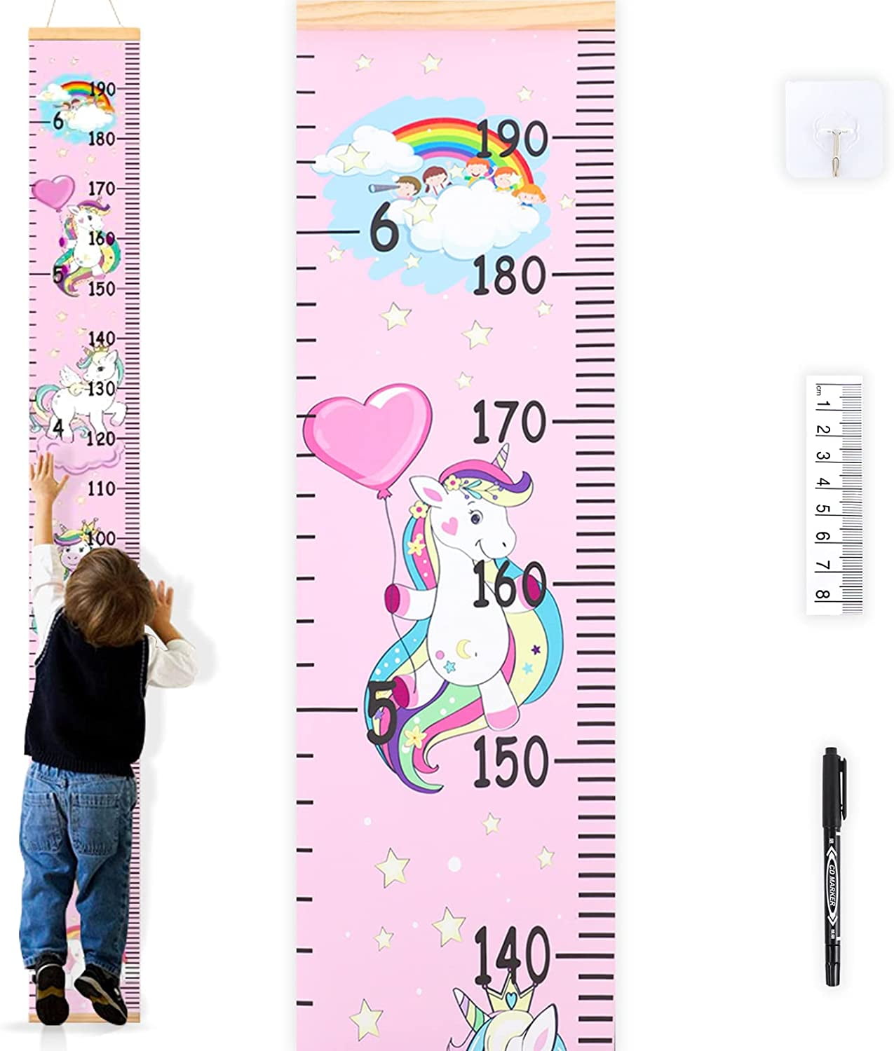 STONSEL Kid Growth Chart for Nursery Decor, Canvas Height Ruler for ...