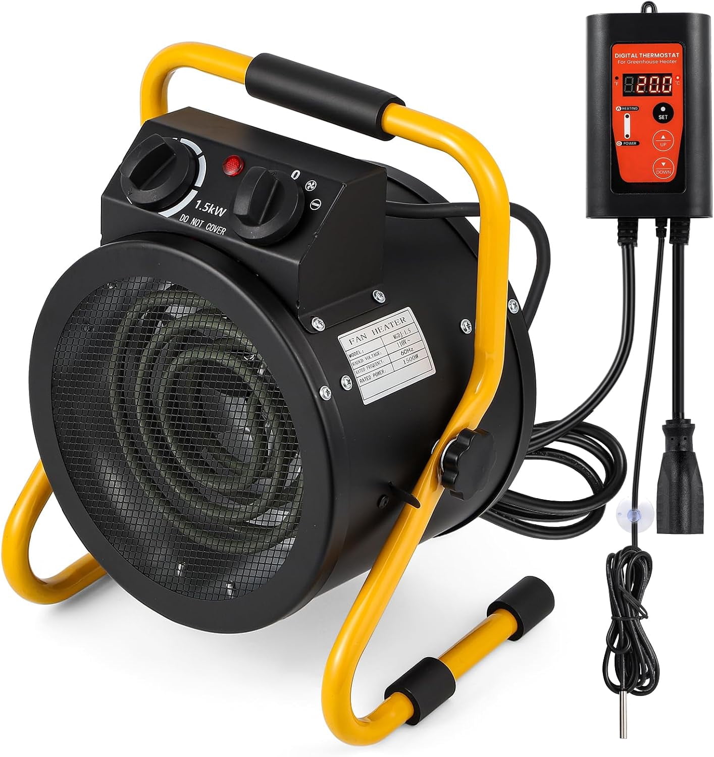 STONTREE Greenhouse Heater with Thermostat Grow Tent Heaters, 1.5KW ...