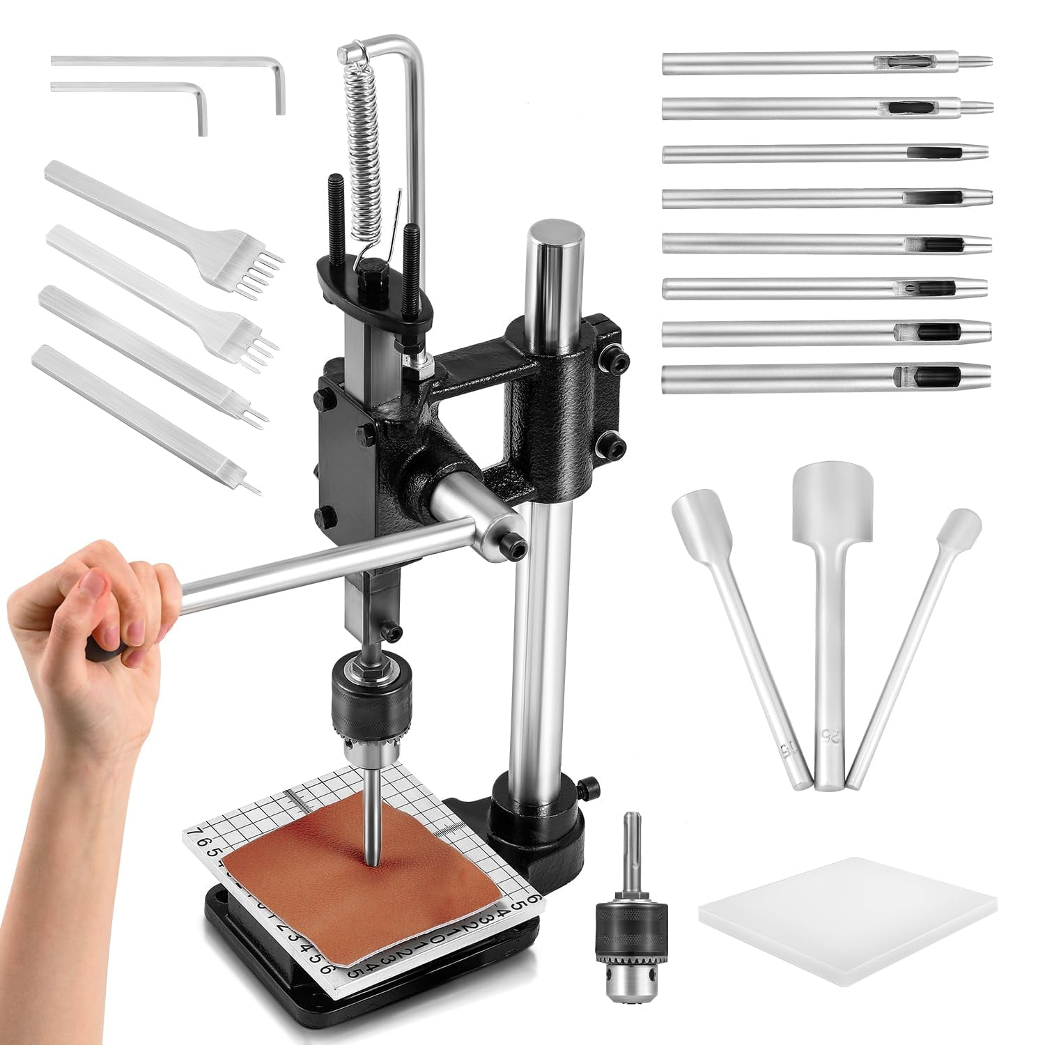 STONTREE Leather Hole Puncher, Manual Press Puncher Hand Punching ...