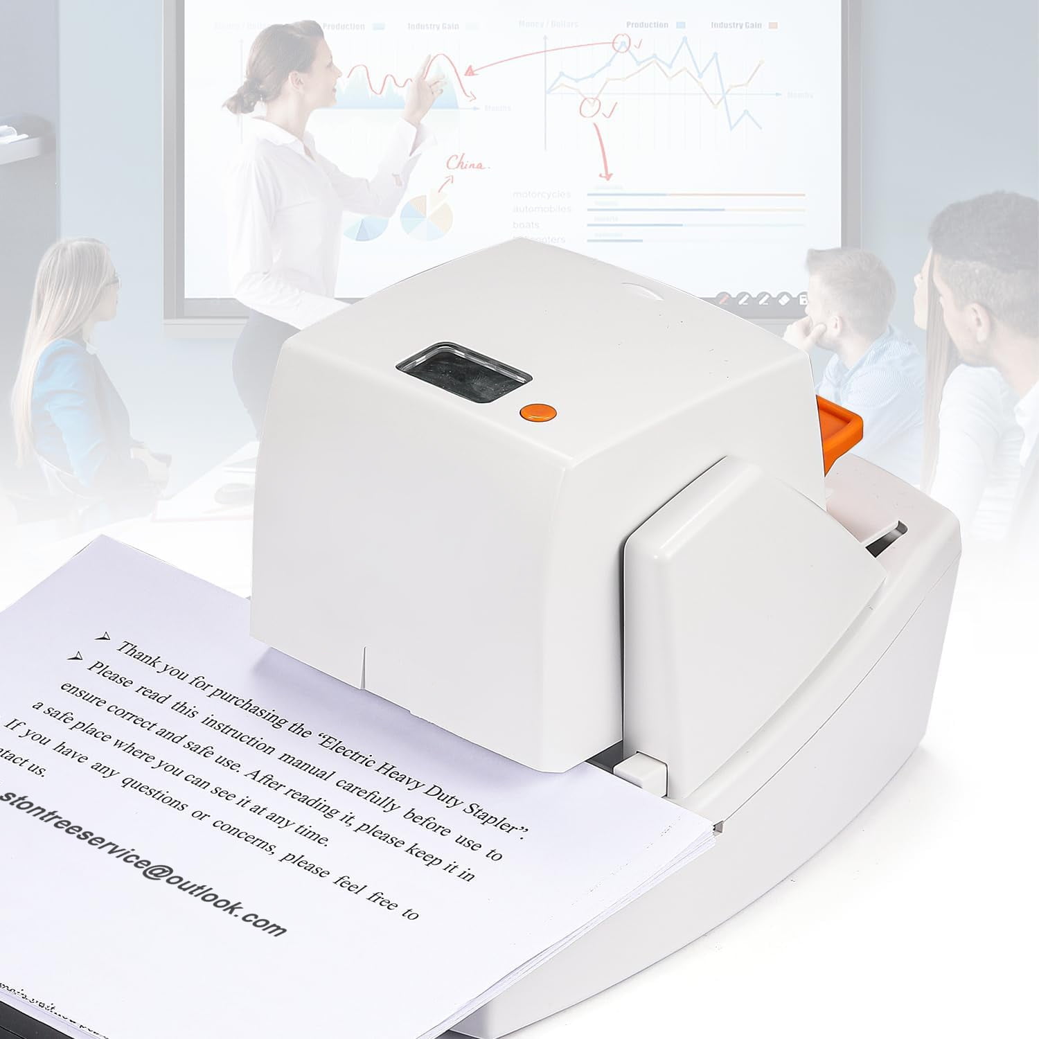STONTREE Upgraded Electric Stapler, 65-70 Sheets Capacity, Binding ...