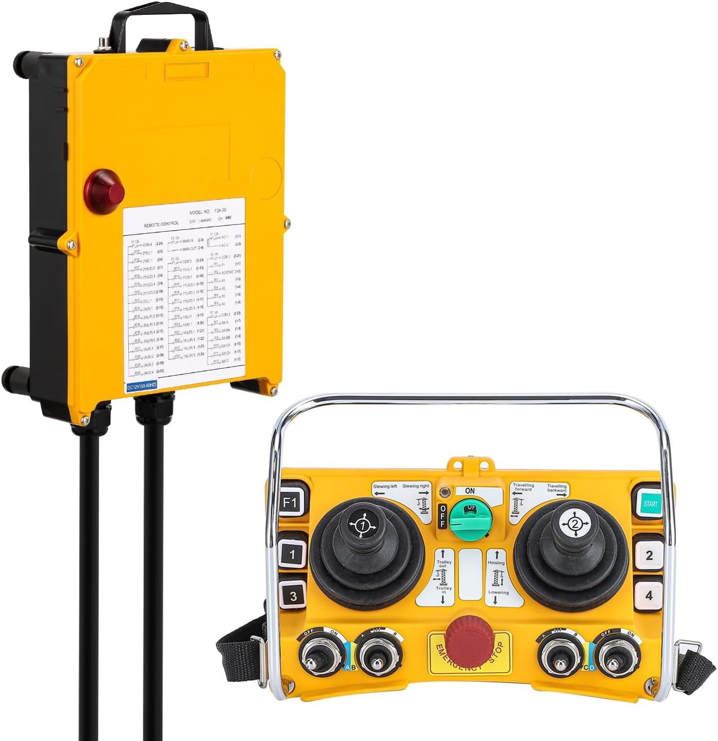 STONTREE Wireless Crane Remote, 12V Industrial Remote Control Hoist ...