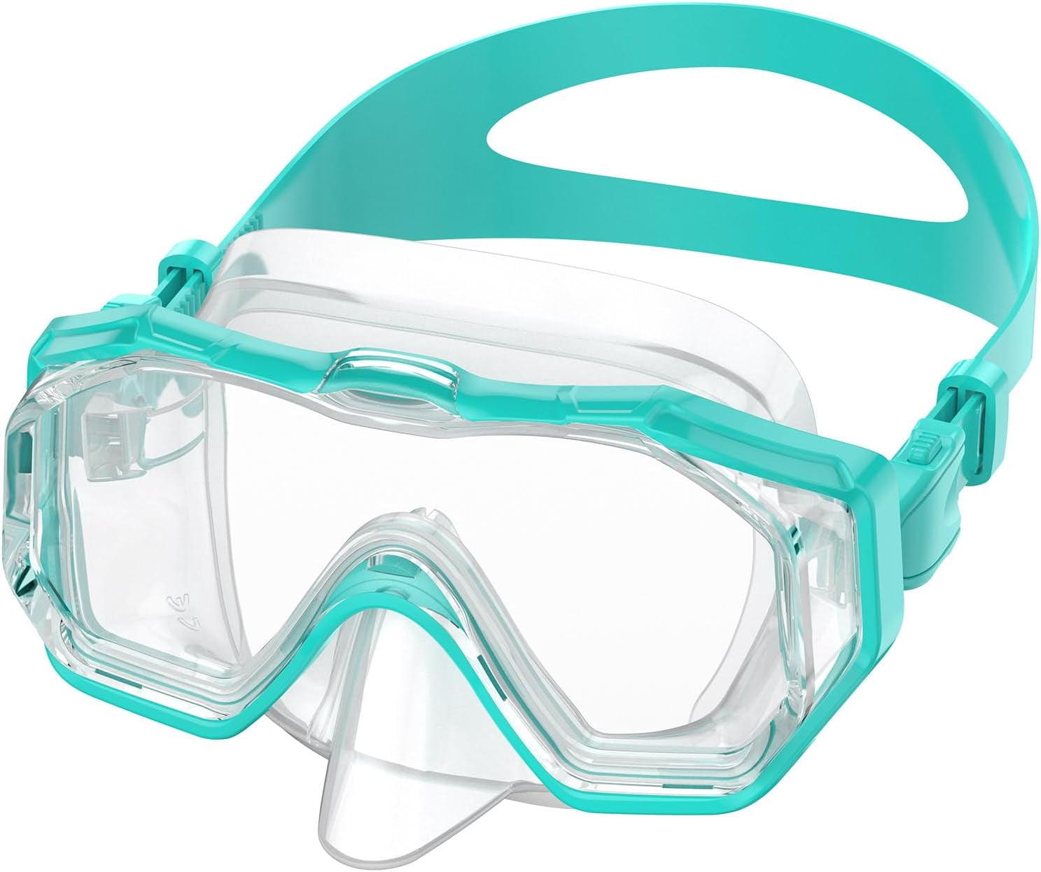 STOO Sim Goggles ith Nose Cover, 3-indo ide Vision Lens Snorkel Diving ...