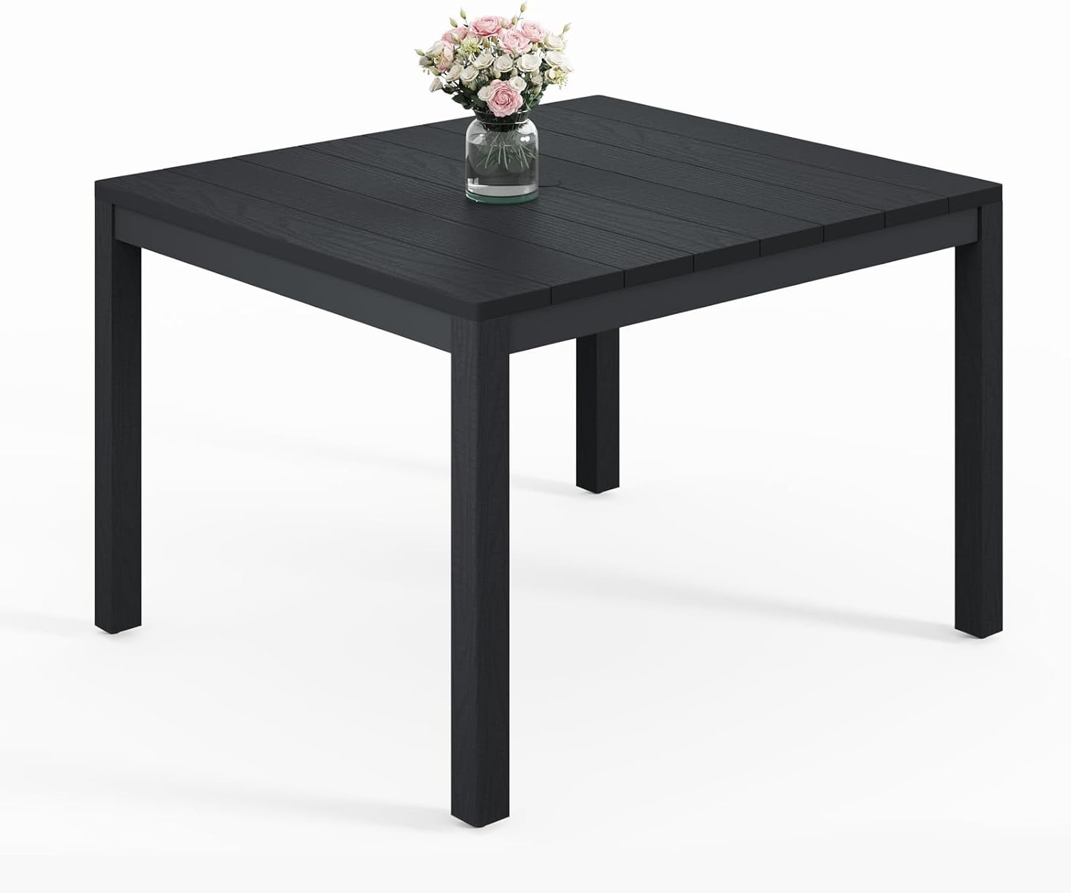 STOOG Patio Dining Table for 4 Person with Umbrella Hole, All-Weather ...