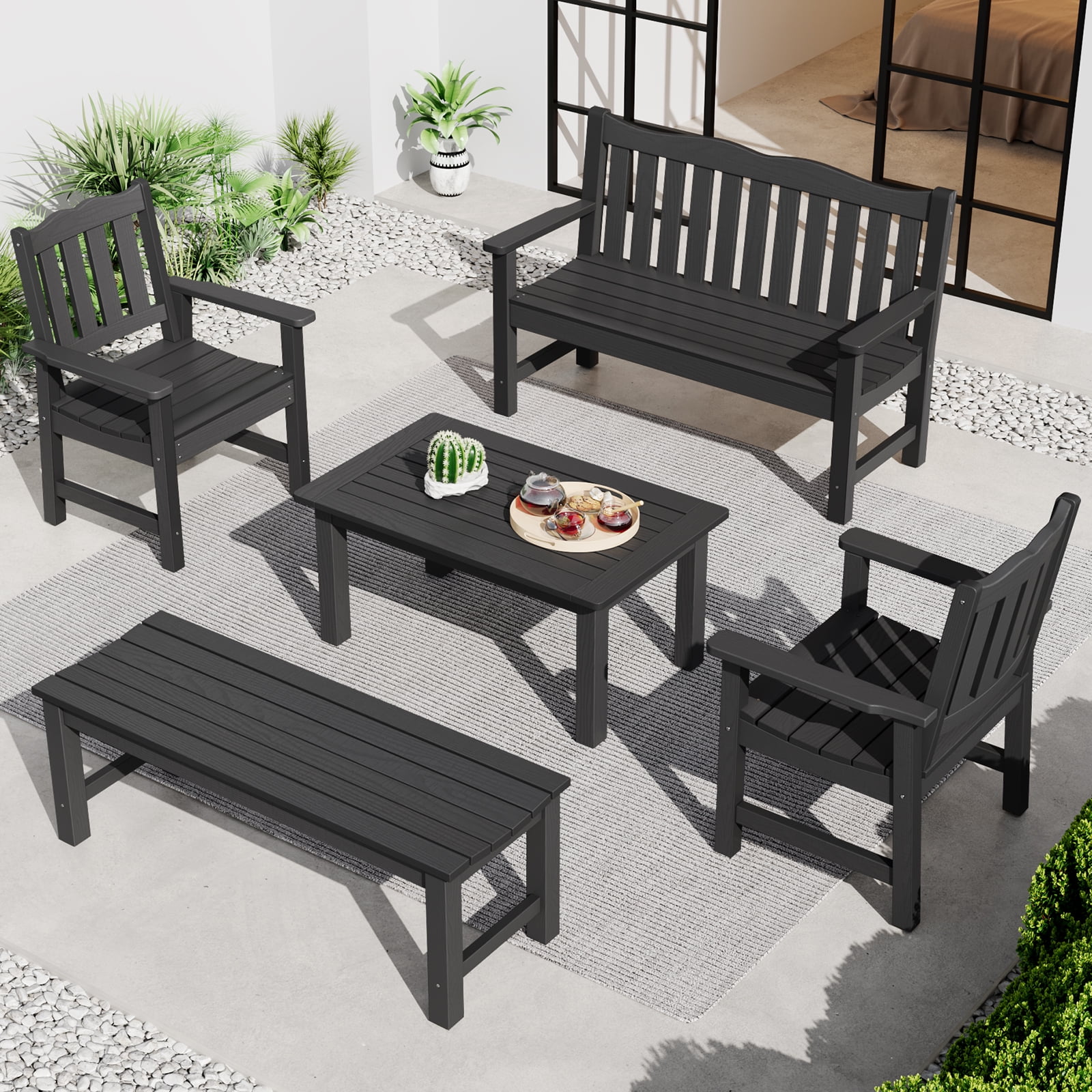 STOOG Patio Furniture Set 5-Piece, Outdoor Patio Conversation Set with ...