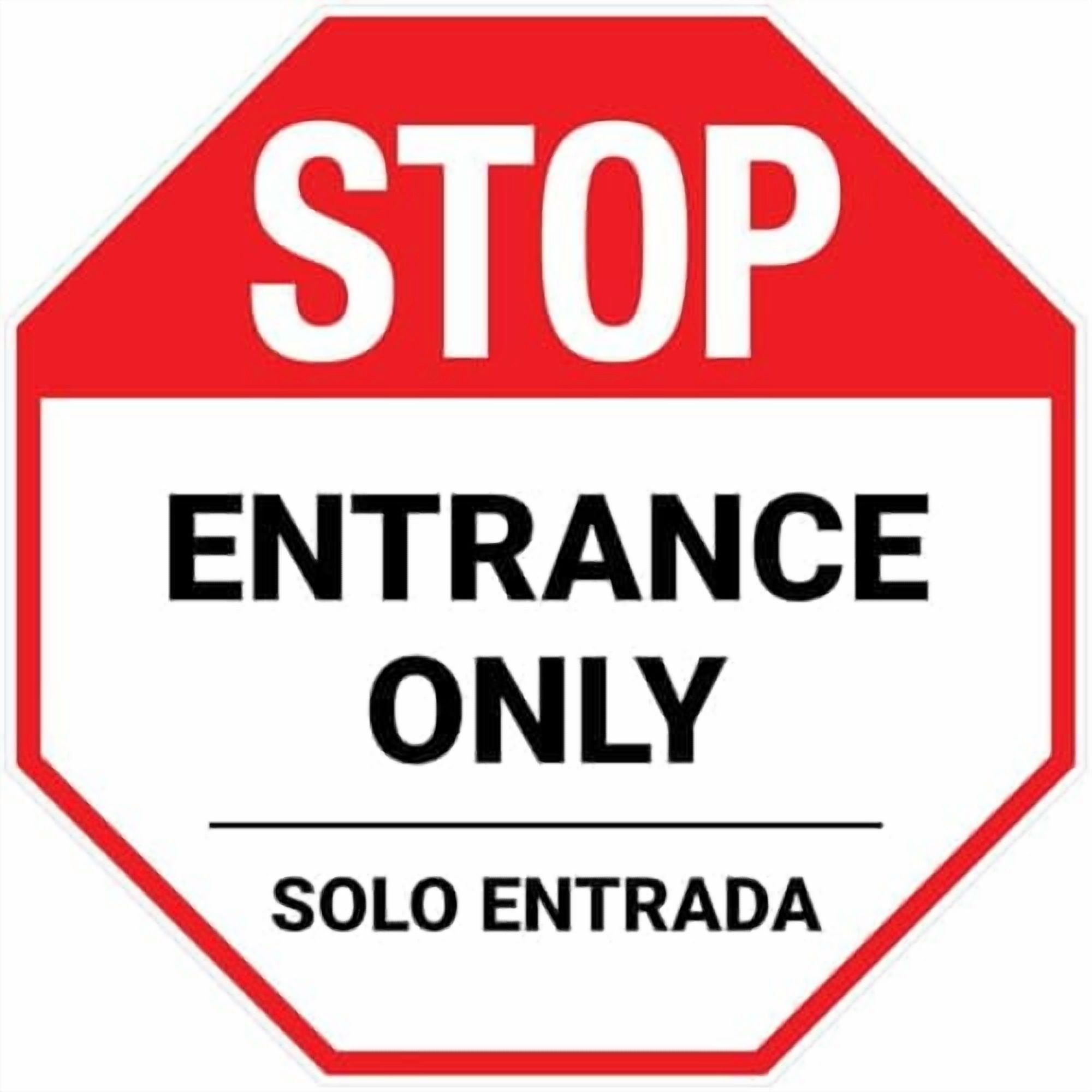 STOP Entrance Only Bilingual Spanish Stop Metal Tin Sign 12 x 12 inch ...