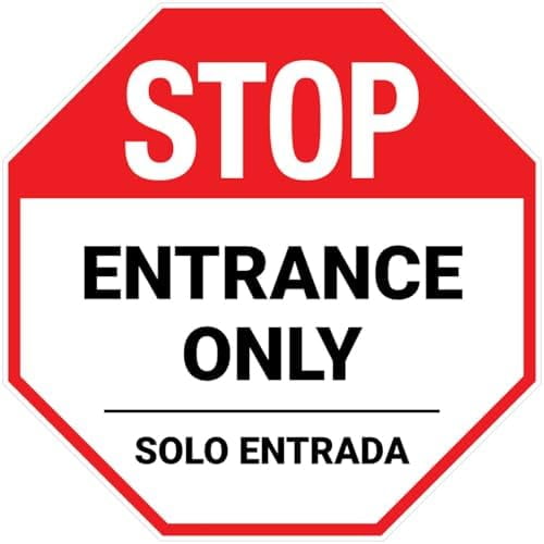 STOP Entrance Only Bilingual Spanish Stop Metal Tin Sign 8 x 12 inch ...