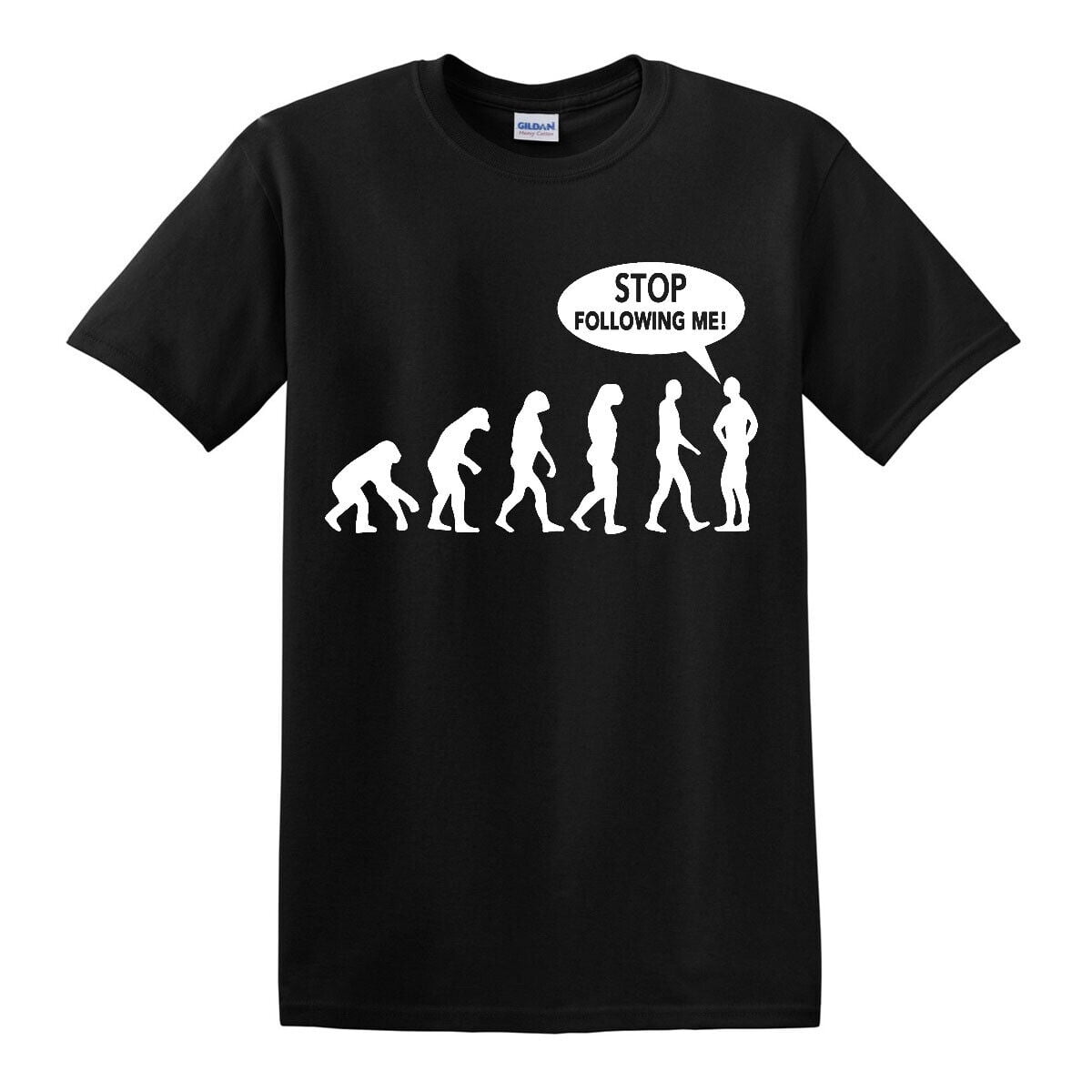 STOP FOLLOWING ME EVOLUTION T-SHIRT Funny Birthday Ape Human Gift Top ...