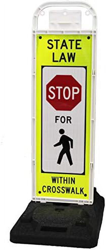 STOP FOR PEDESTRIAN, MUTCD COMPLIANT. Crossing Sign for School Zone ...