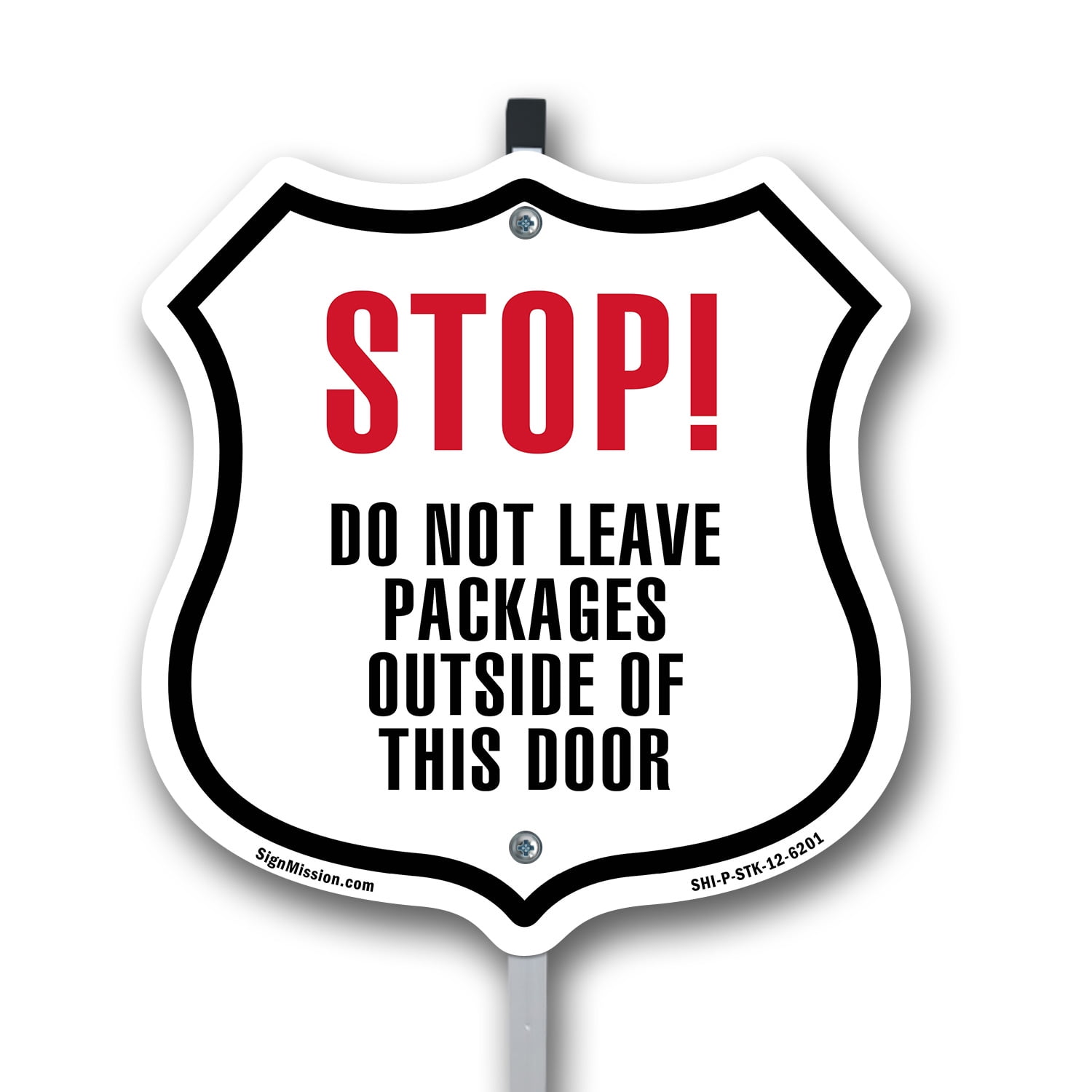 STOP DO NOT LEAVE PACKAGES OUTSIDE OF THIS DOOR 12 inch X 12 inch ...
