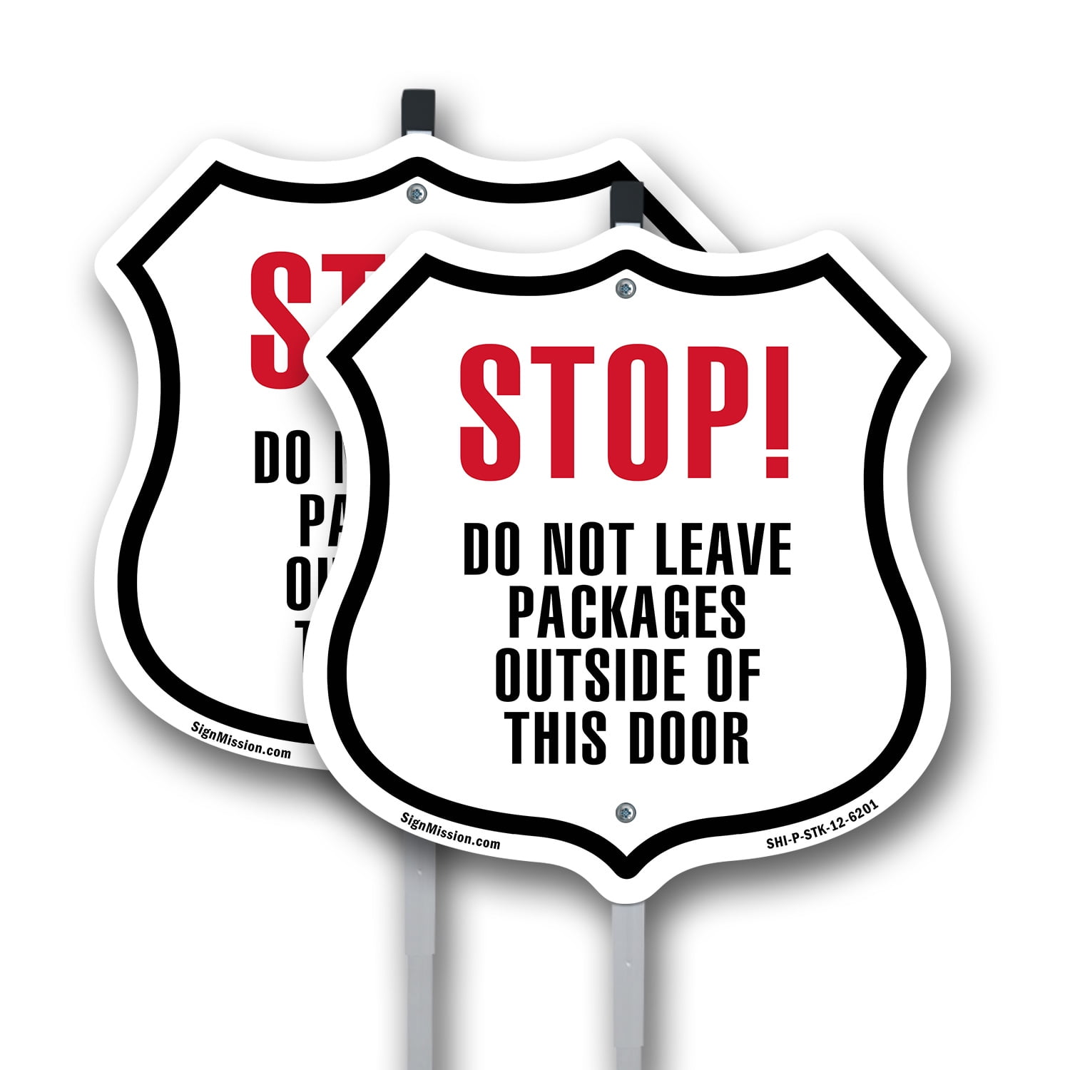 STOP DO NOT LEAVE PACKAGES OUTSIDE OF THIS DOOR (2 Pack) 12 inch X 12 ...
