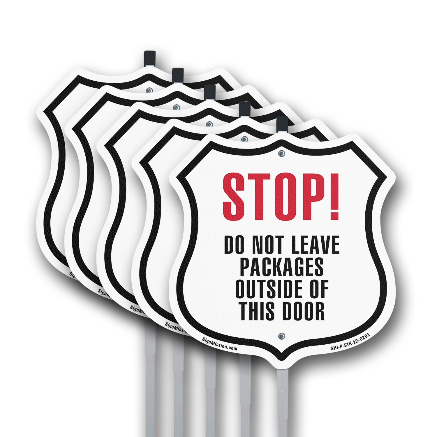 STOP DO NOT LEAVE PACKAGES OUTSIDE OF THIS DOOR (5 Pack) 12 inch X 12 ...