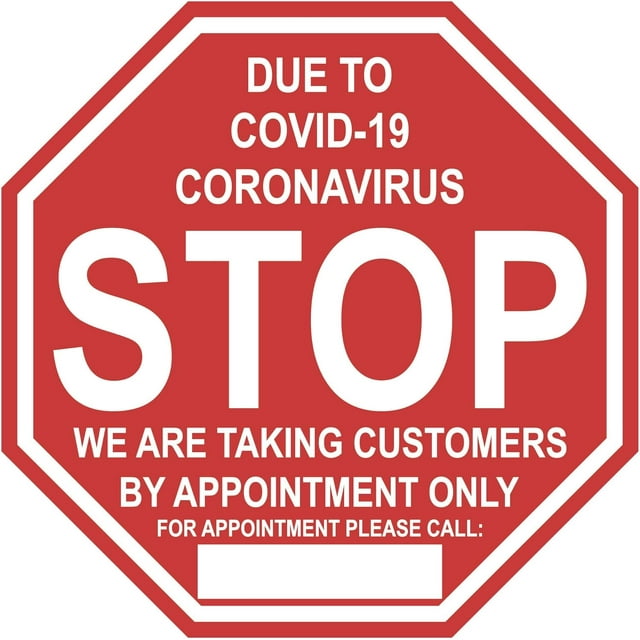 STOP Sign "By Appointment "- 10X10" Adhesive Durable Vinyl Decal, Sign ...