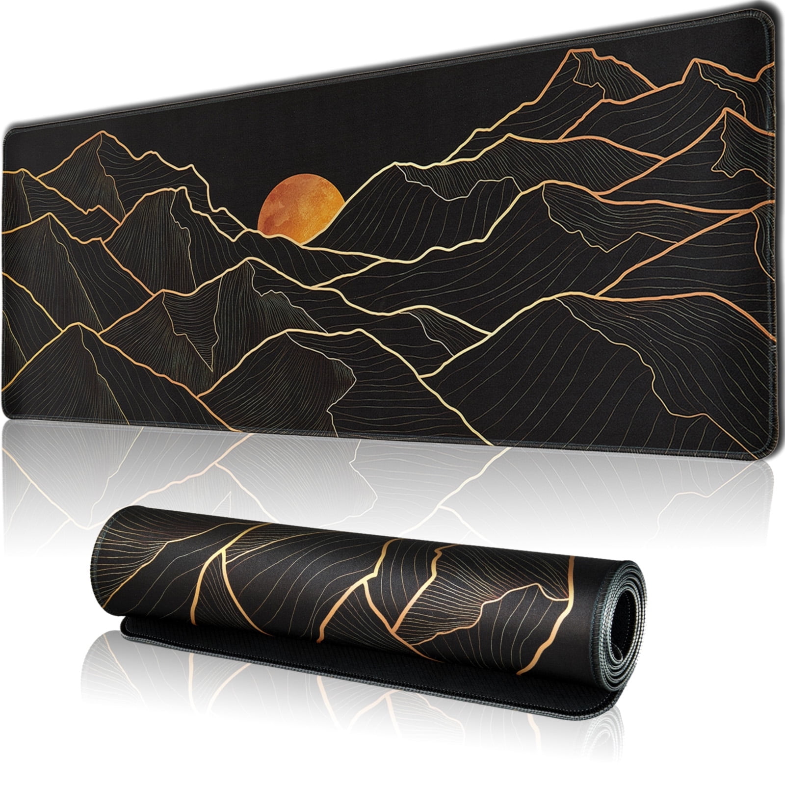 STOPERT Large Gaming Mouse Pad for Desk, Desk Mat with Seamed Edges ...