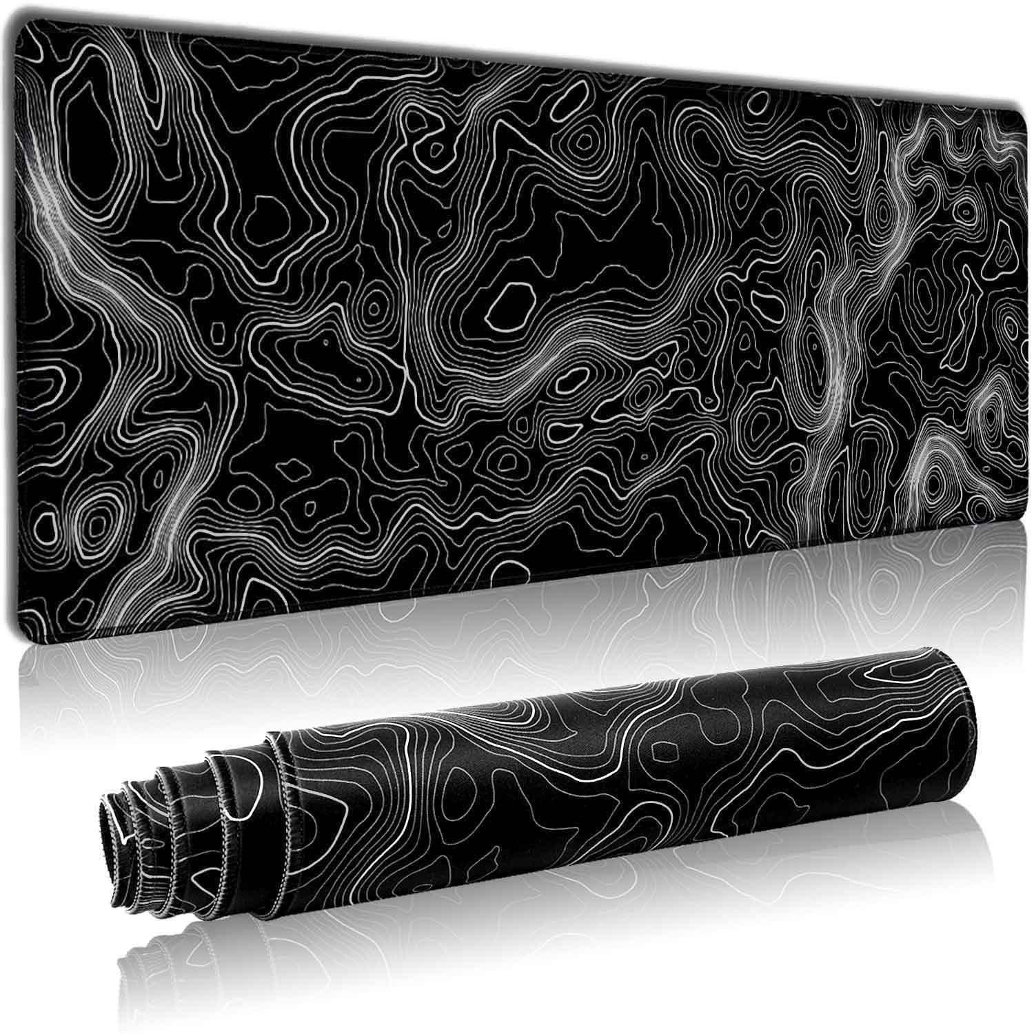 STOPERT Topographic Large Gaming Mouse Pad, Extended XL Computer ...